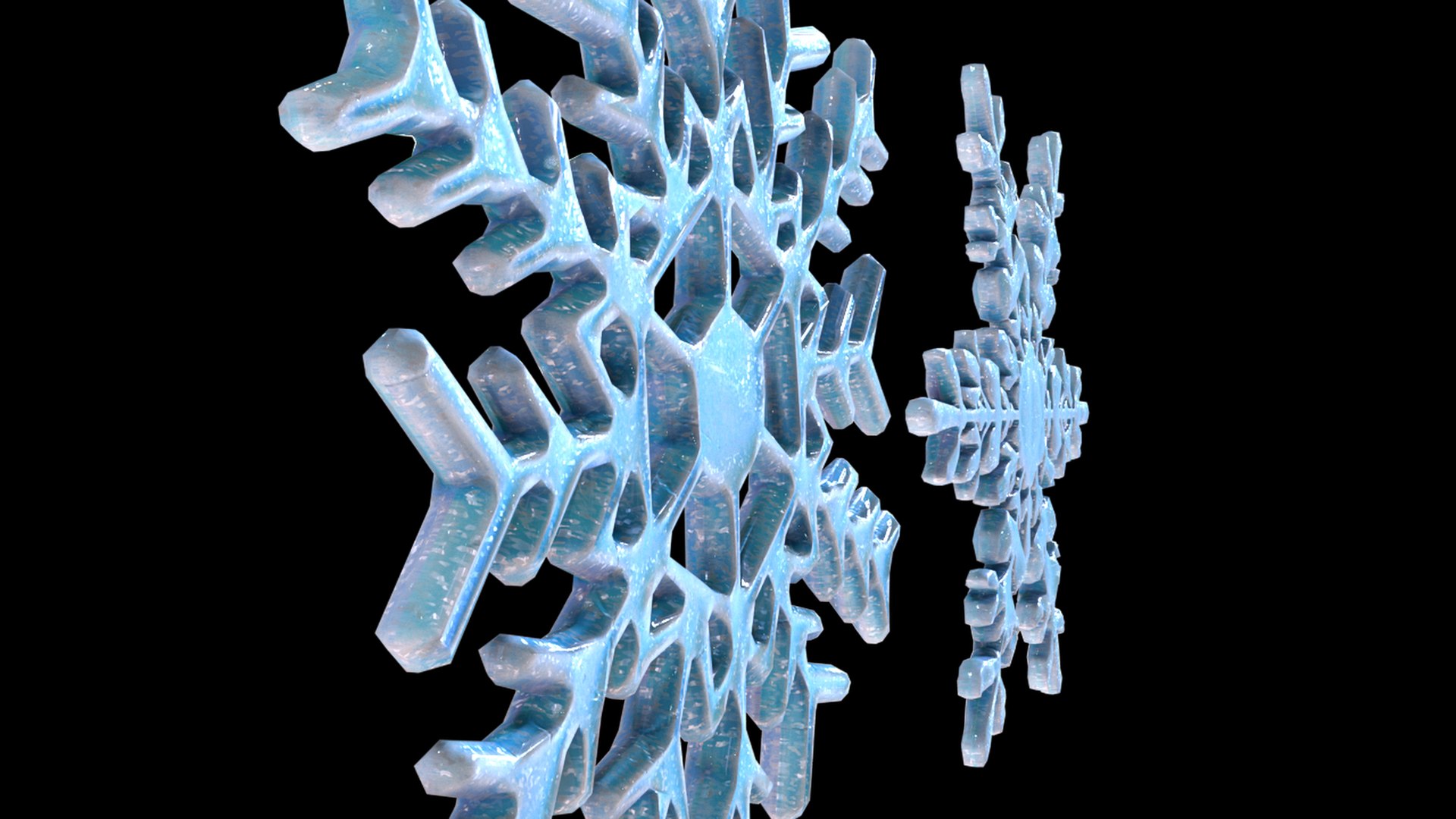 2 Different Snowflake 3D Model - TurboSquid 1653566