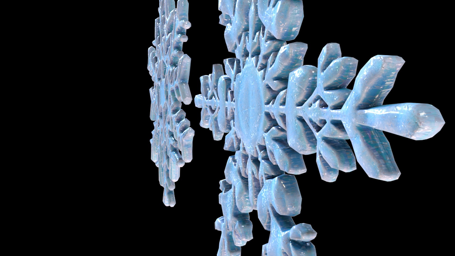 2 Different Snowflake 3D Model - TurboSquid 1653566