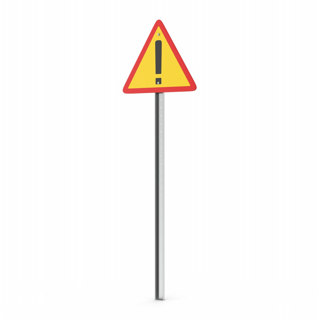 3D Danger Warning Road Sign Model - TurboSquid 2039632