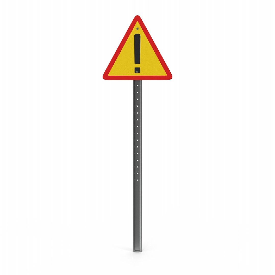 3D Danger Warning Road Sign Model - TurboSquid 2039632