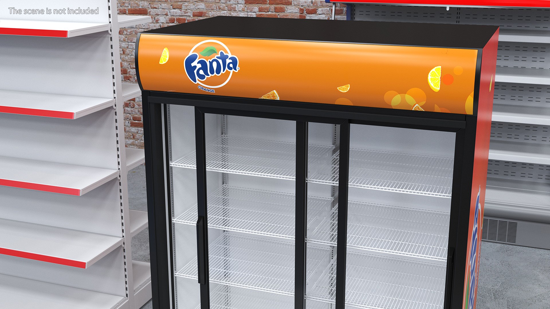 Double Sliding Door Upright Display Fridge 3D - TurboSquid 2145948