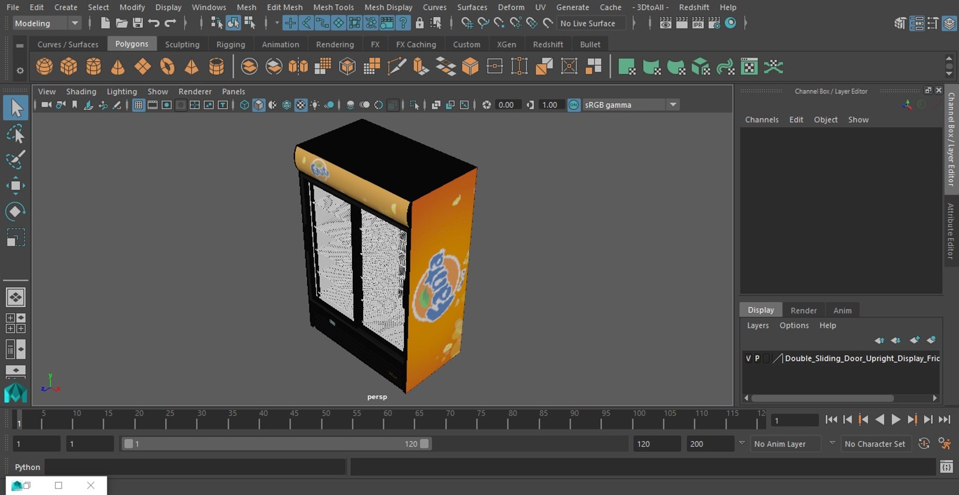 Double Sliding Door Upright Display Fridge 3D - TurboSquid 2145948