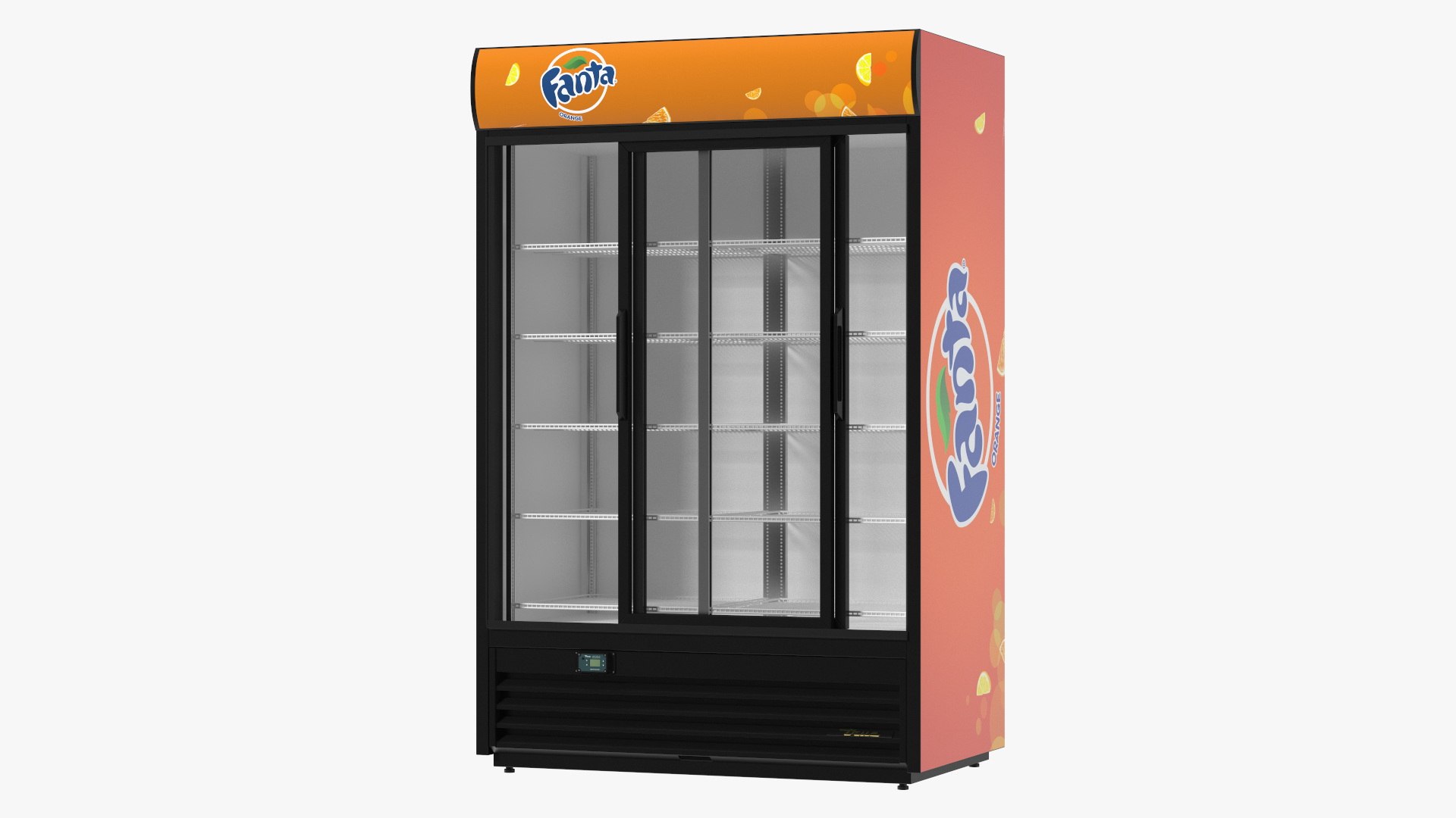 Double Sliding Door Upright Display Fridge 3D - TurboSquid 2145948