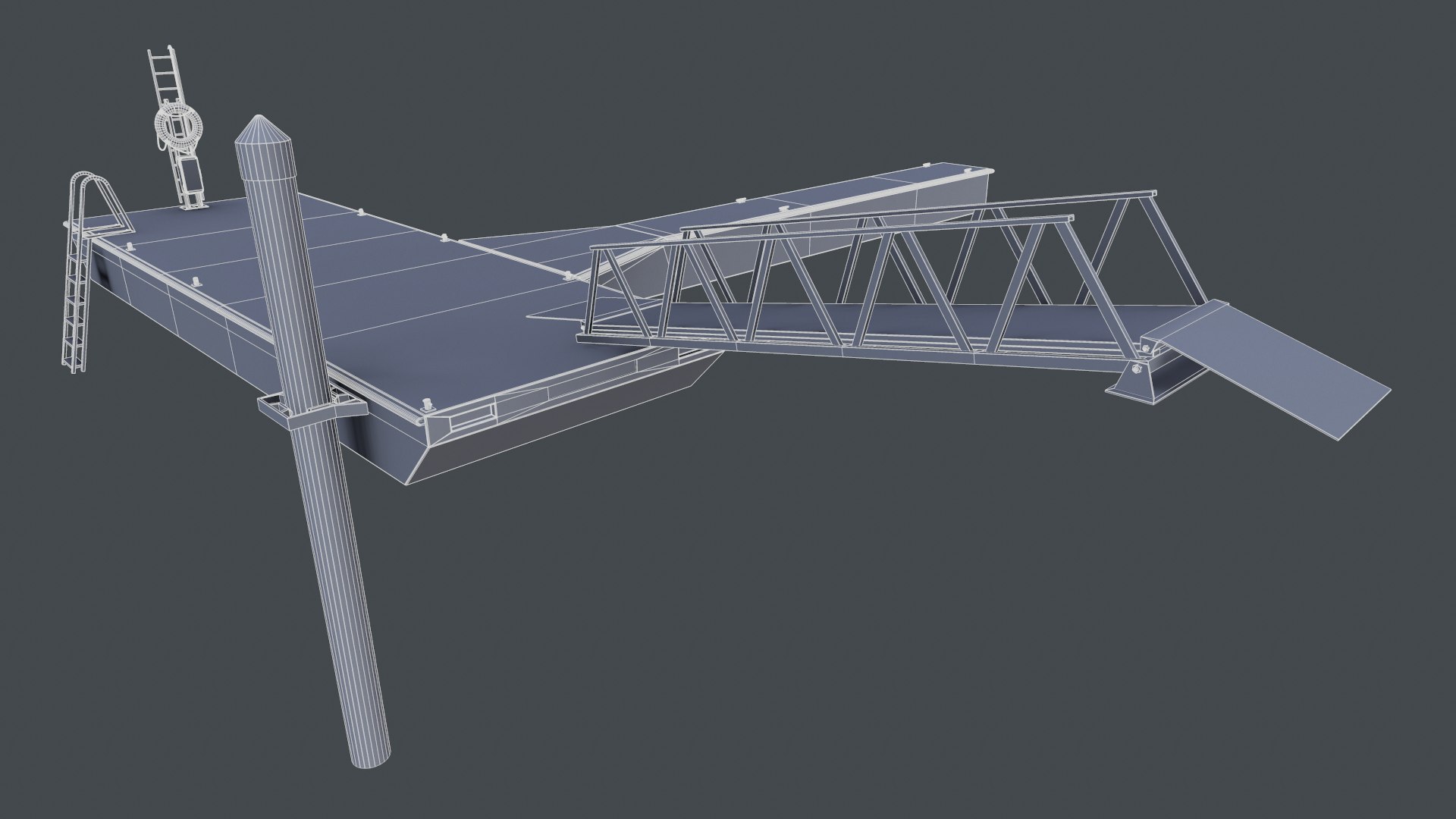 Marina Pontoon Dock Set 3D Model - TurboSquid 2243374