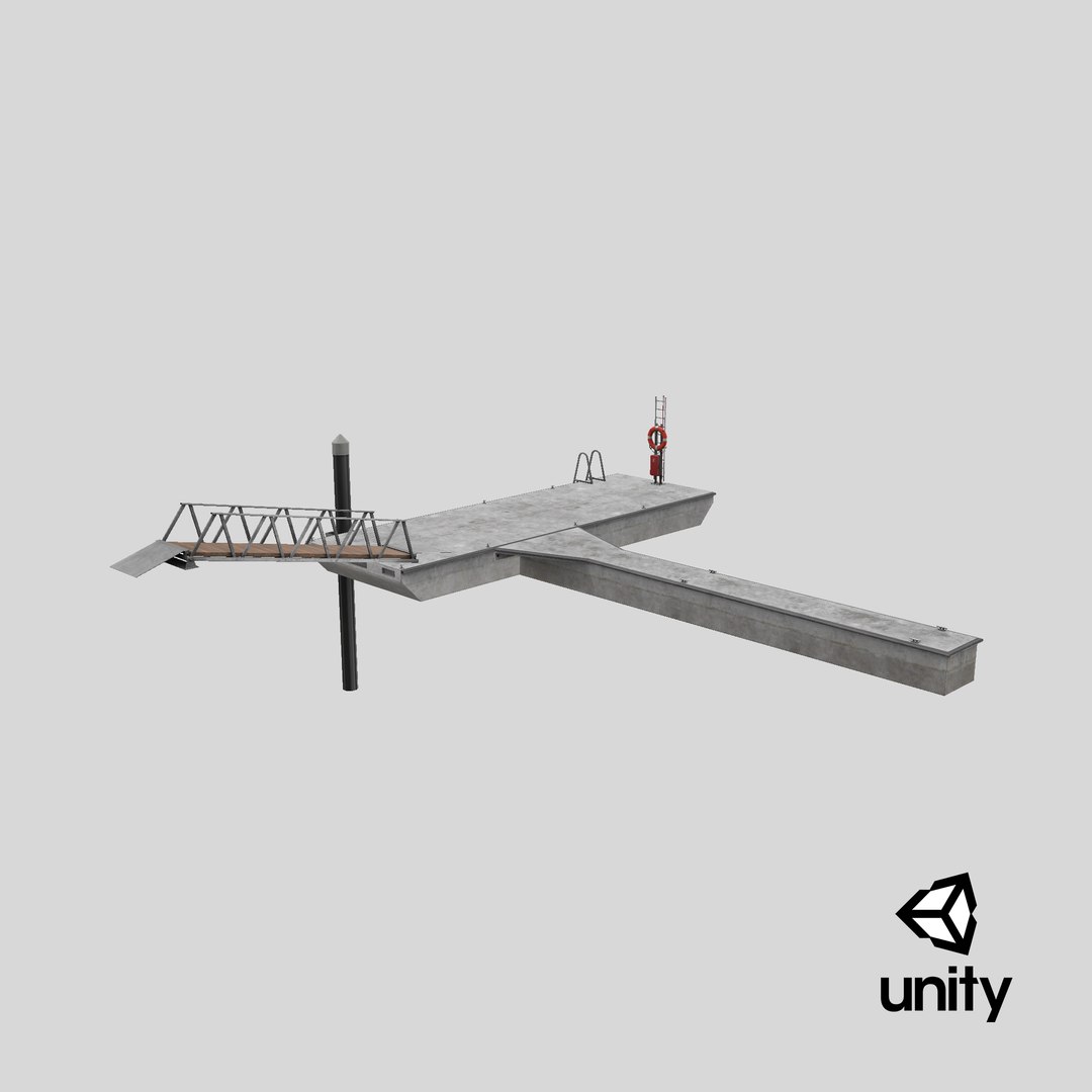 Marina Pontoon Dock Set 3D Model - TurboSquid 2243374