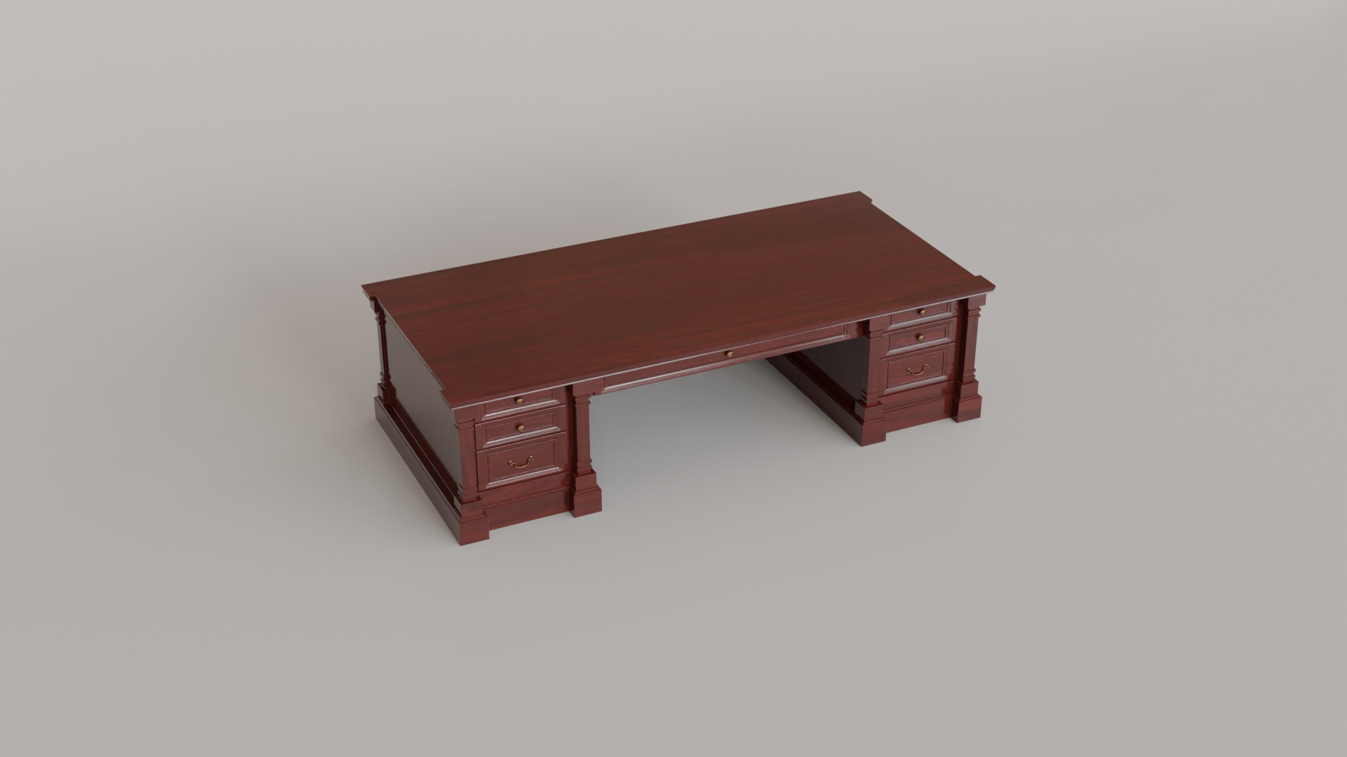 Wooden Desk 3D model - TurboSquid 2143825