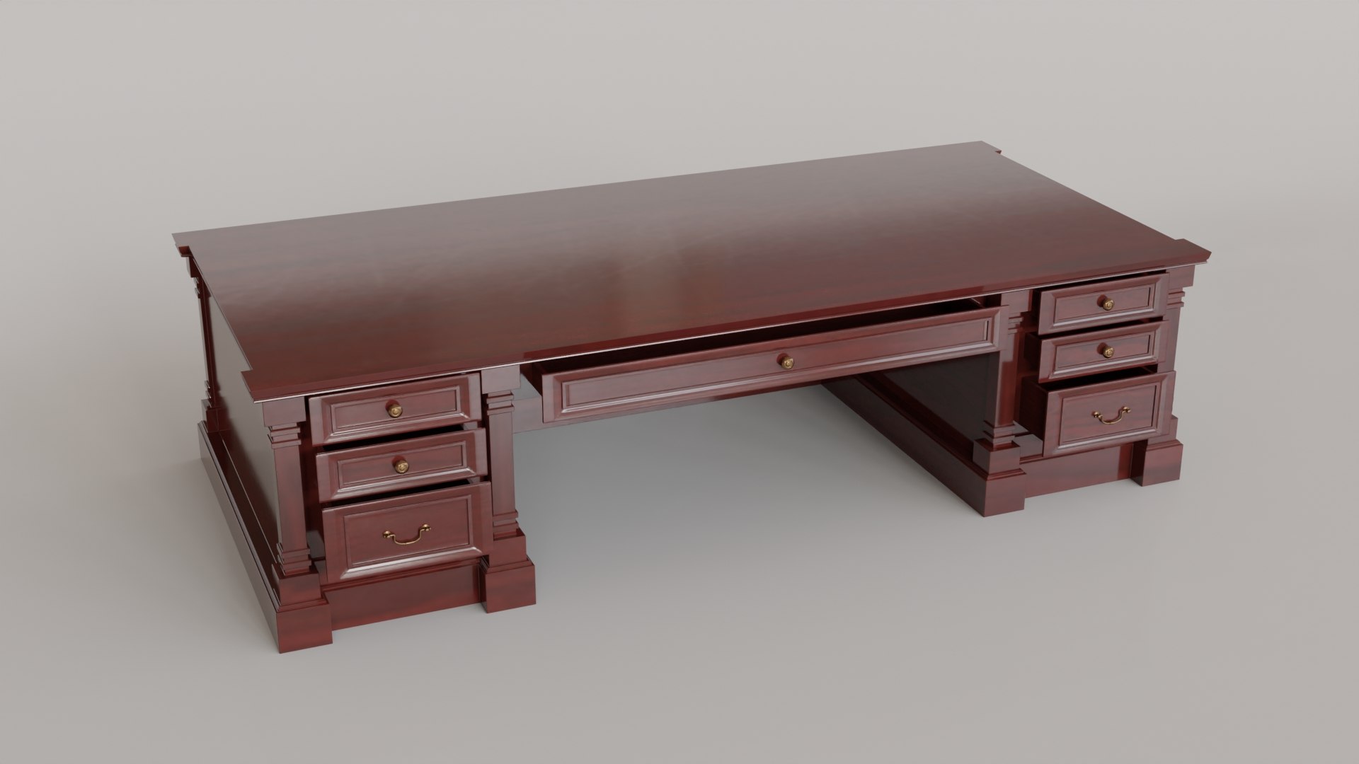 Wooden Desk 3D model - TurboSquid 2143825