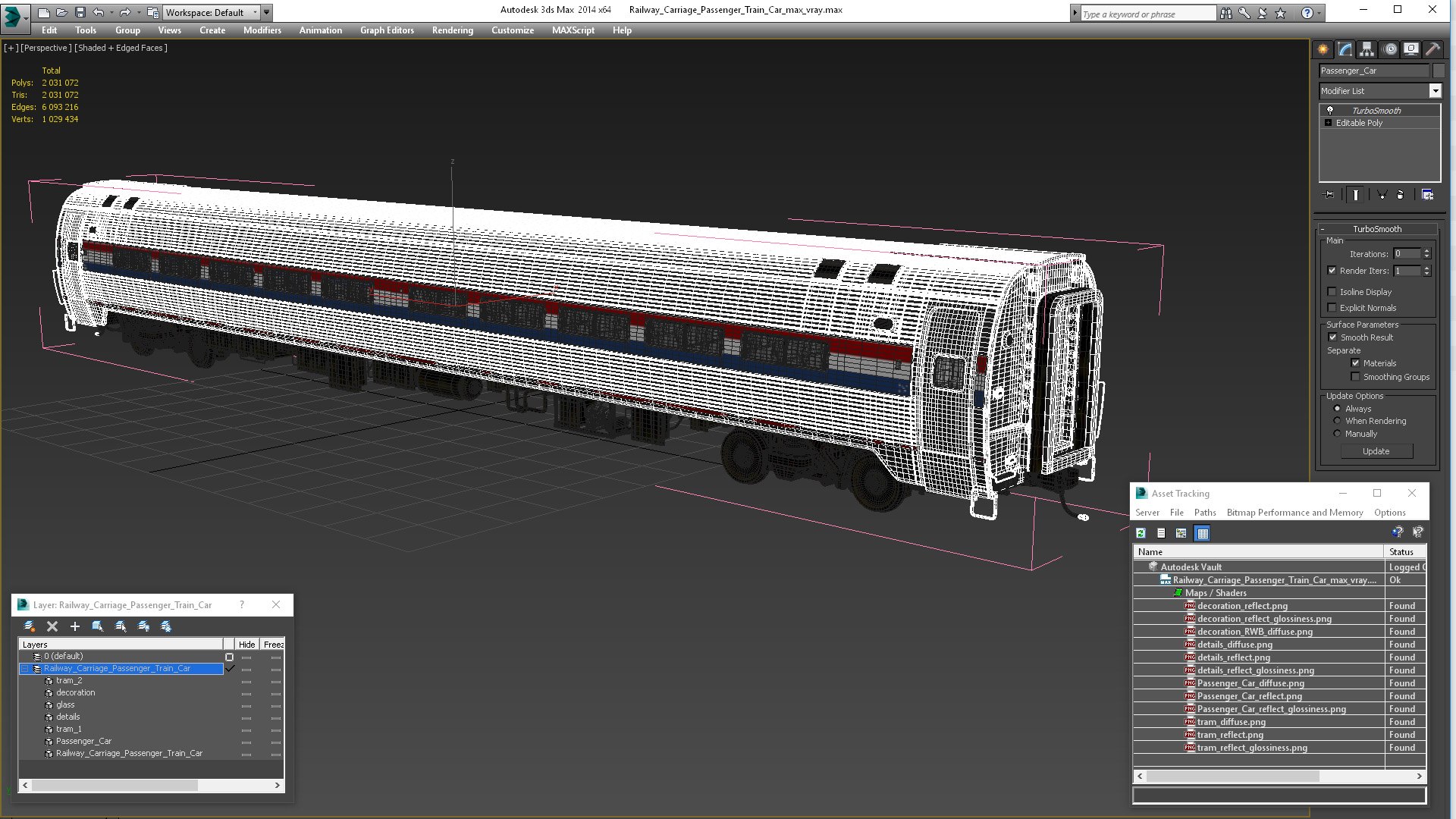 3D model Railway Carriage Passenger Train Car - TurboSquid 2153049