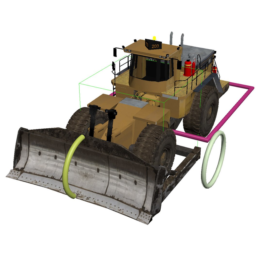 3ds rigged heavy industrial wheel