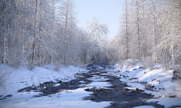 Frozen winter ground surface model - TurboSquid 1297999