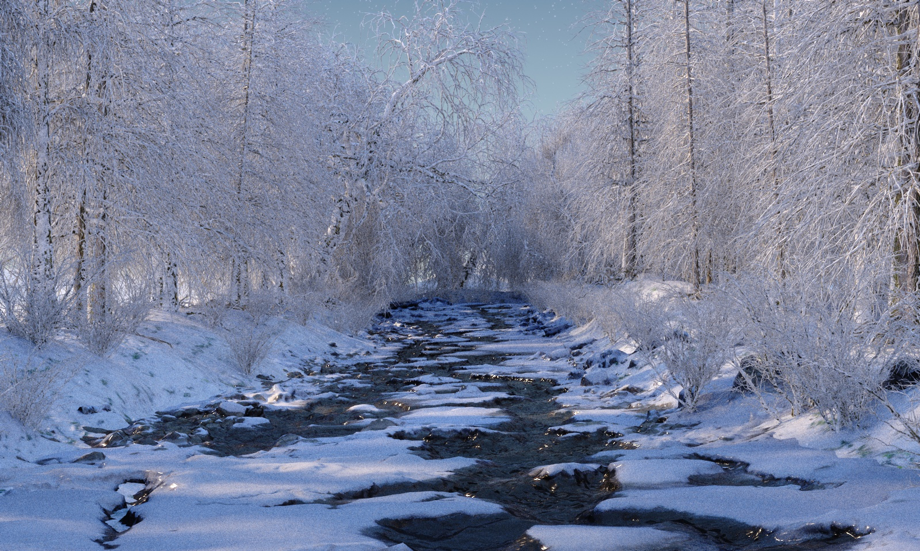 Mysterious Winter River 3D Model - TurboSquid 1351833