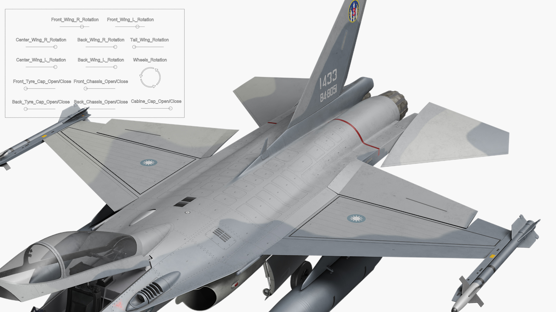 3D Military Fighting Jet AIDC F-CK-1 Ching-Kuo Rigged - TurboSquid 2275009