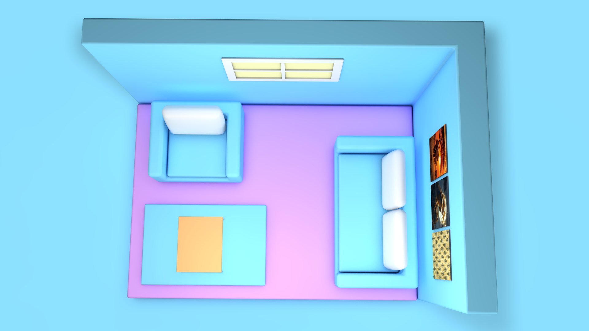 Cartoon Room Interior 3D Model - TurboSquid 2247126