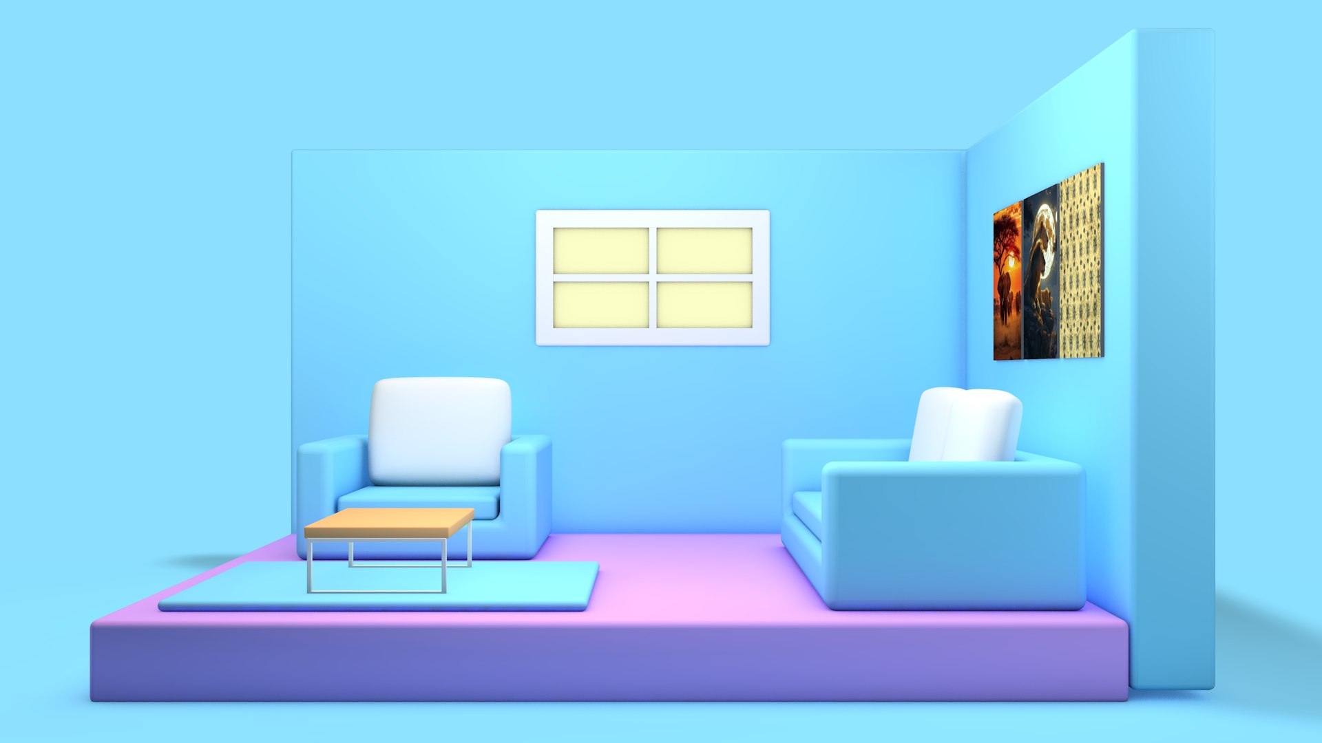 Cartoon Room Interior 3D Model - TurboSquid 2247126