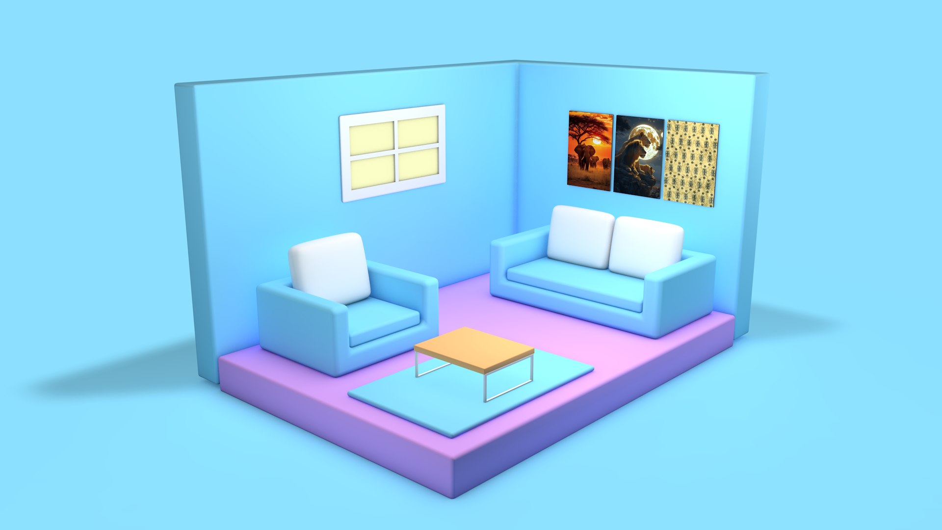 Cartoon Room Interior 3D Model - TurboSquid 2247126