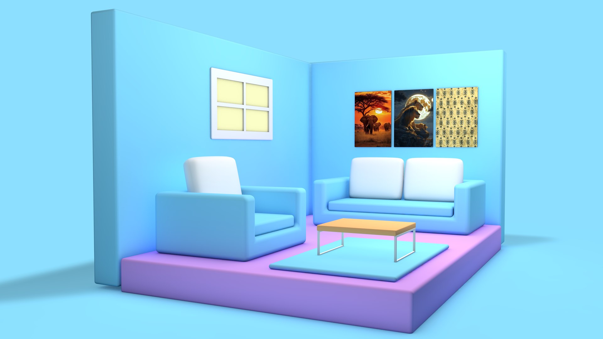 Cartoon Room Interior 3D Model - TurboSquid 2247126