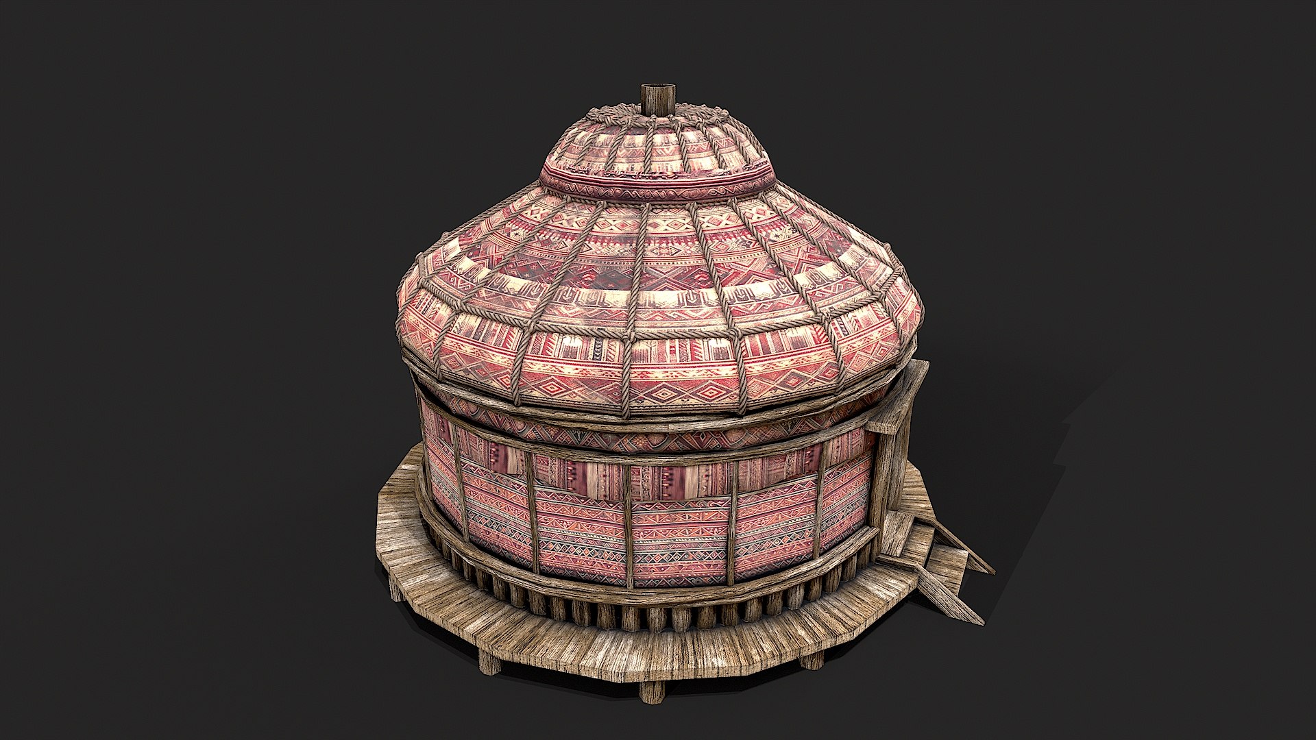 3D Traditional Yurt Nomads Tent With Interior 3 - TurboSquid 2360355
