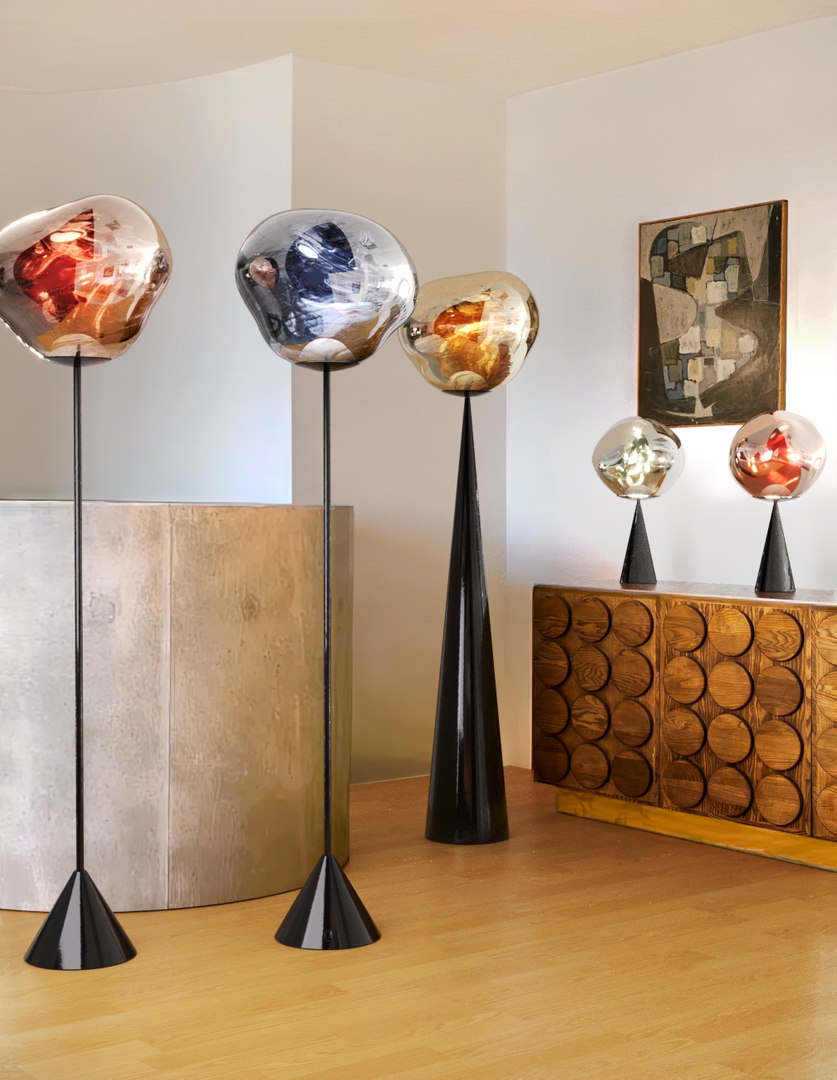3D Set Of 4 TOM DIXON MELT - Portable - Cone Fat Table - Cone Floor ...