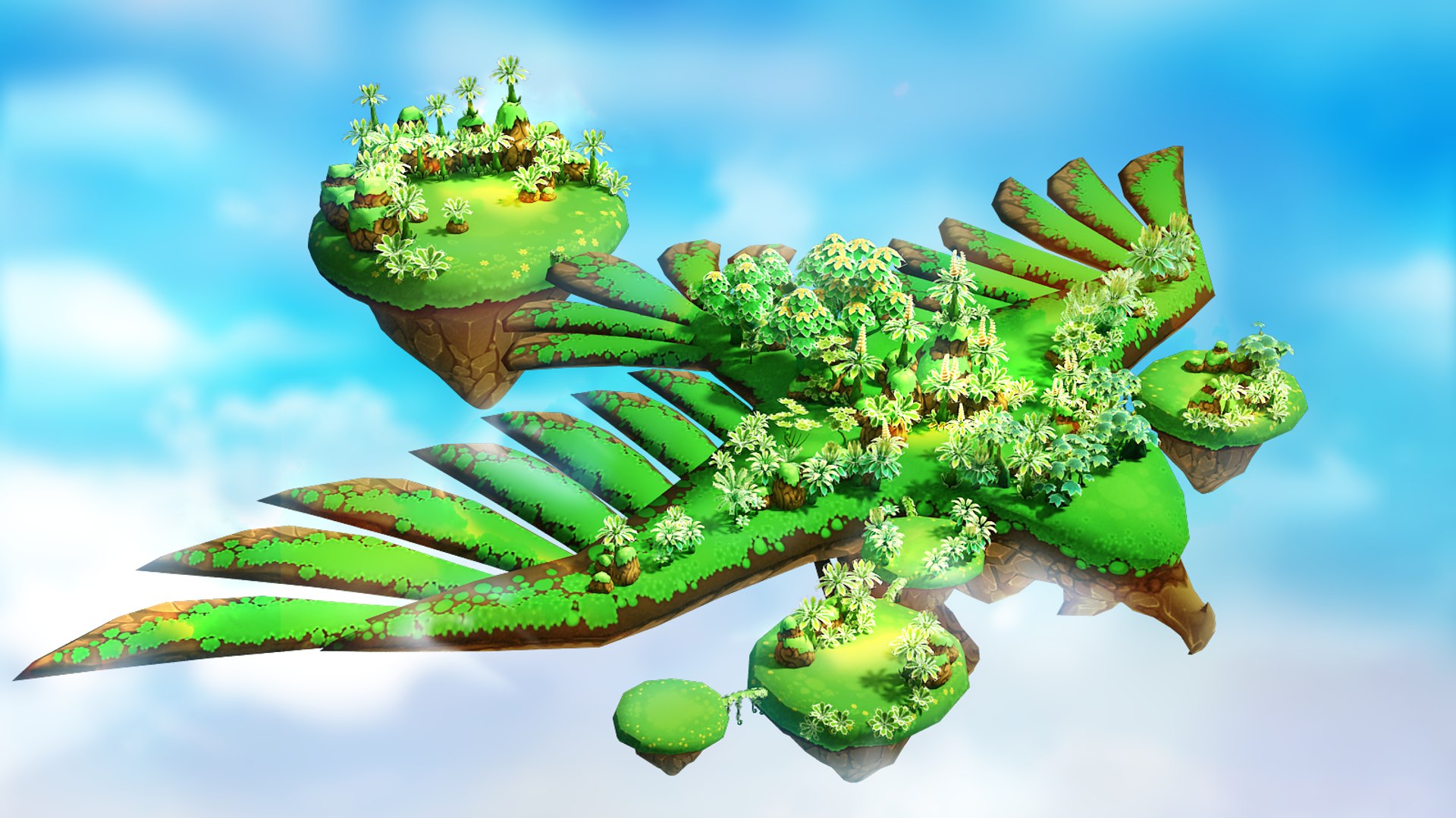 3d Model Fantasy Environment Sky Forest
