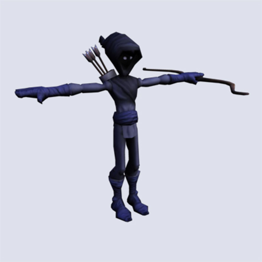 archer ninja bow 3d model