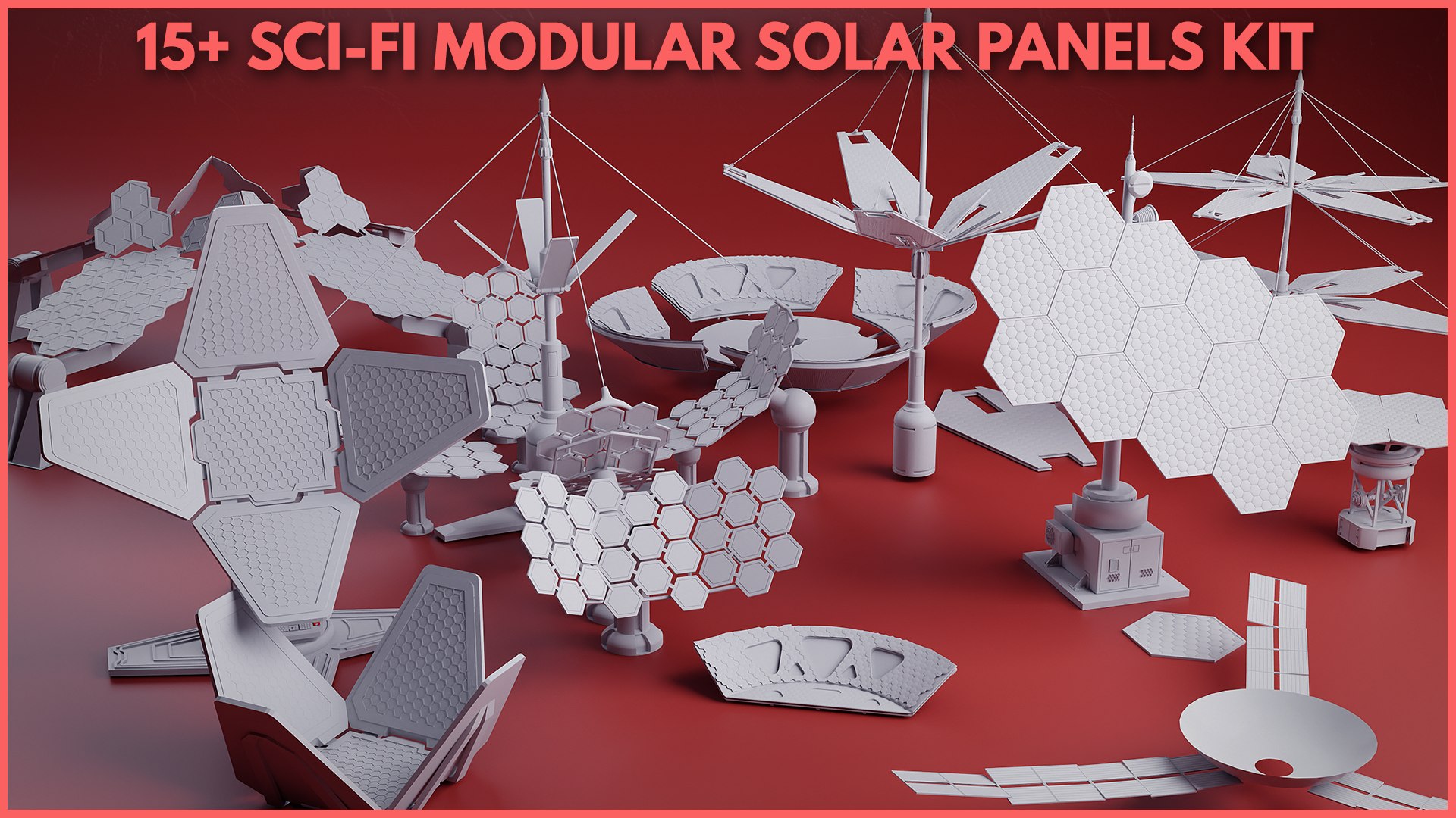 15 Sci-Fi Modular Solar Panels Kit Model - TurboSquid 2009359