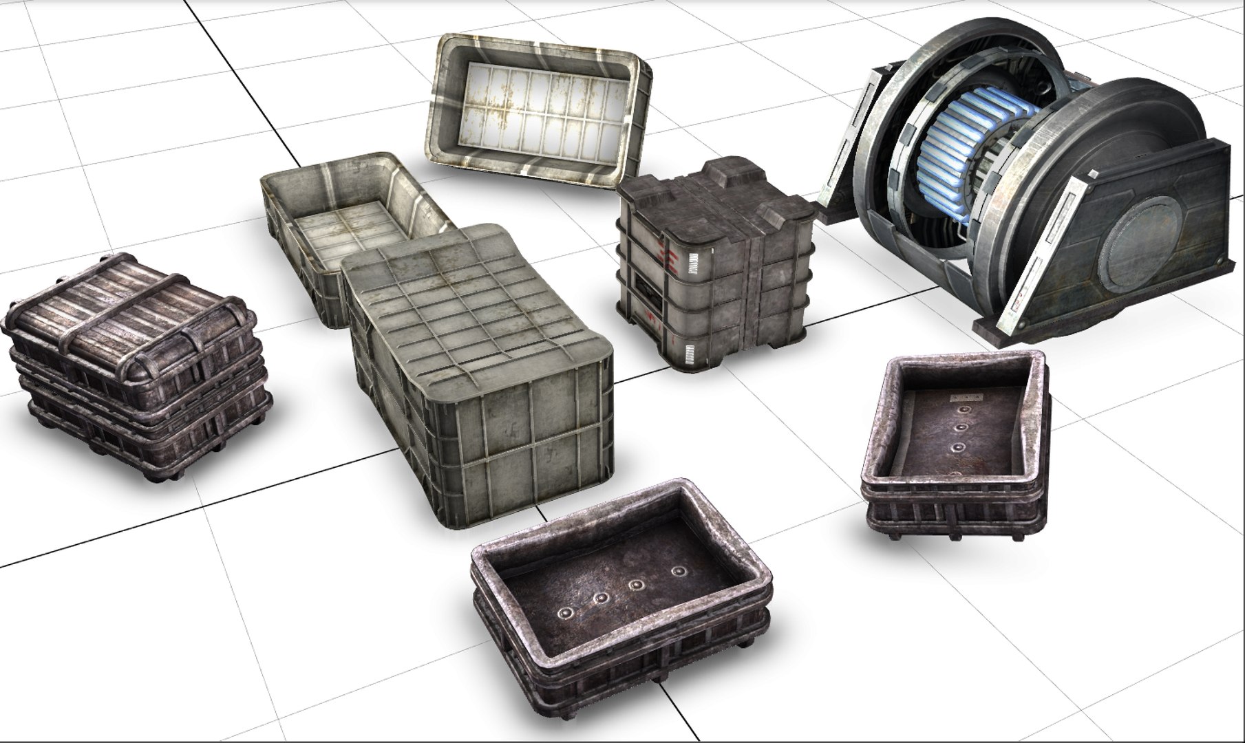 3d ready star wars crates model