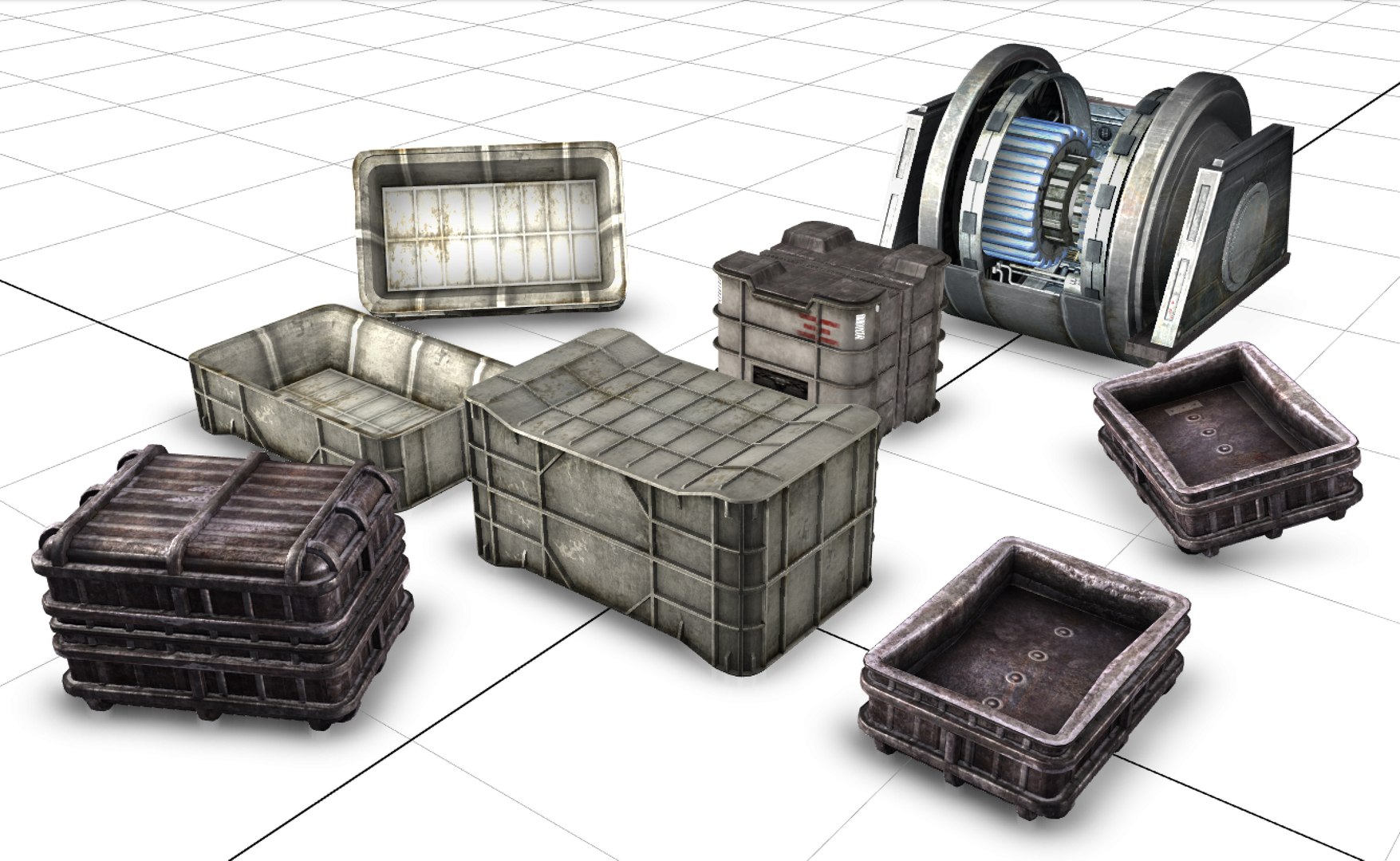 3d ready star wars crates model