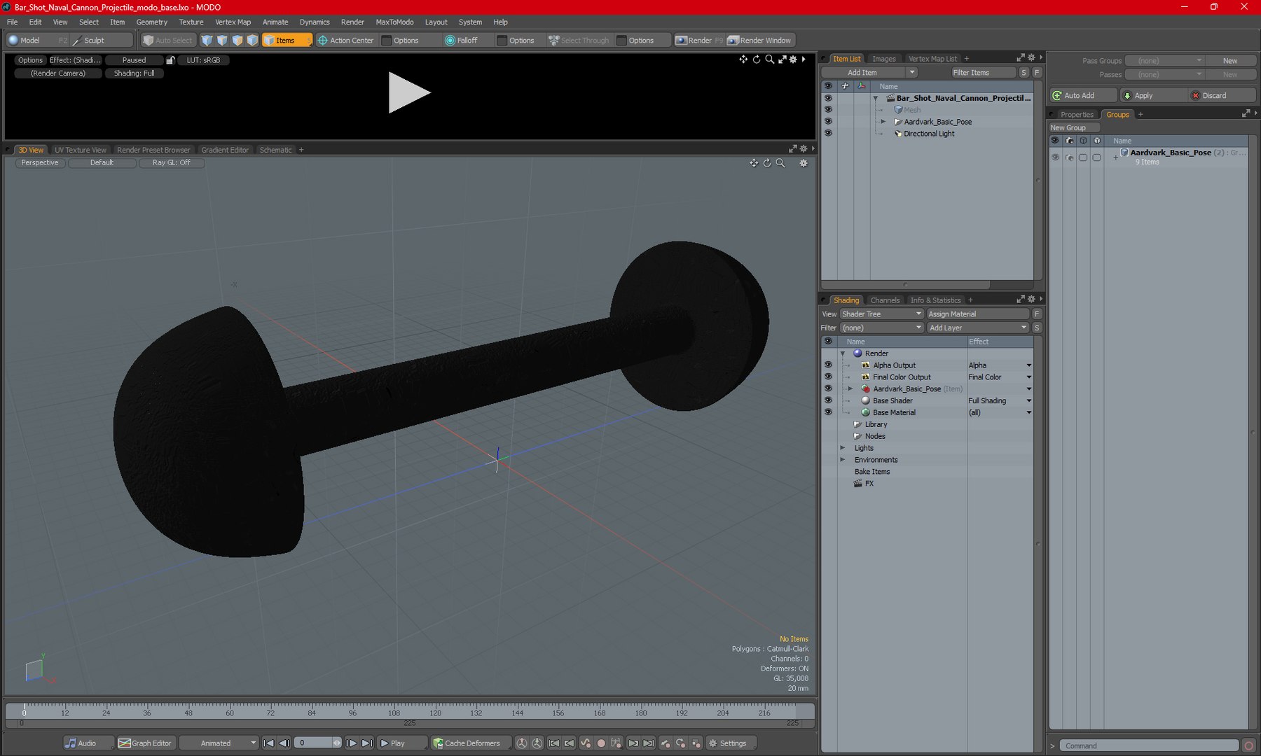 Bar Shot Naval Cannon Projectile 3D Model - TurboSquid 2179078