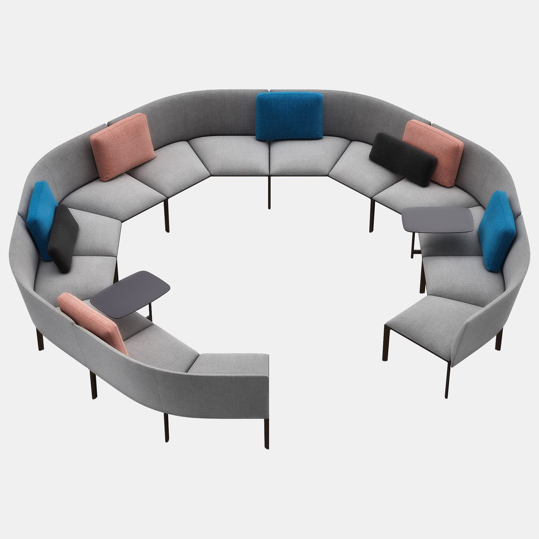ADD ROUND Sectional Curved Sofa 3D Model - TurboSquid 1714841