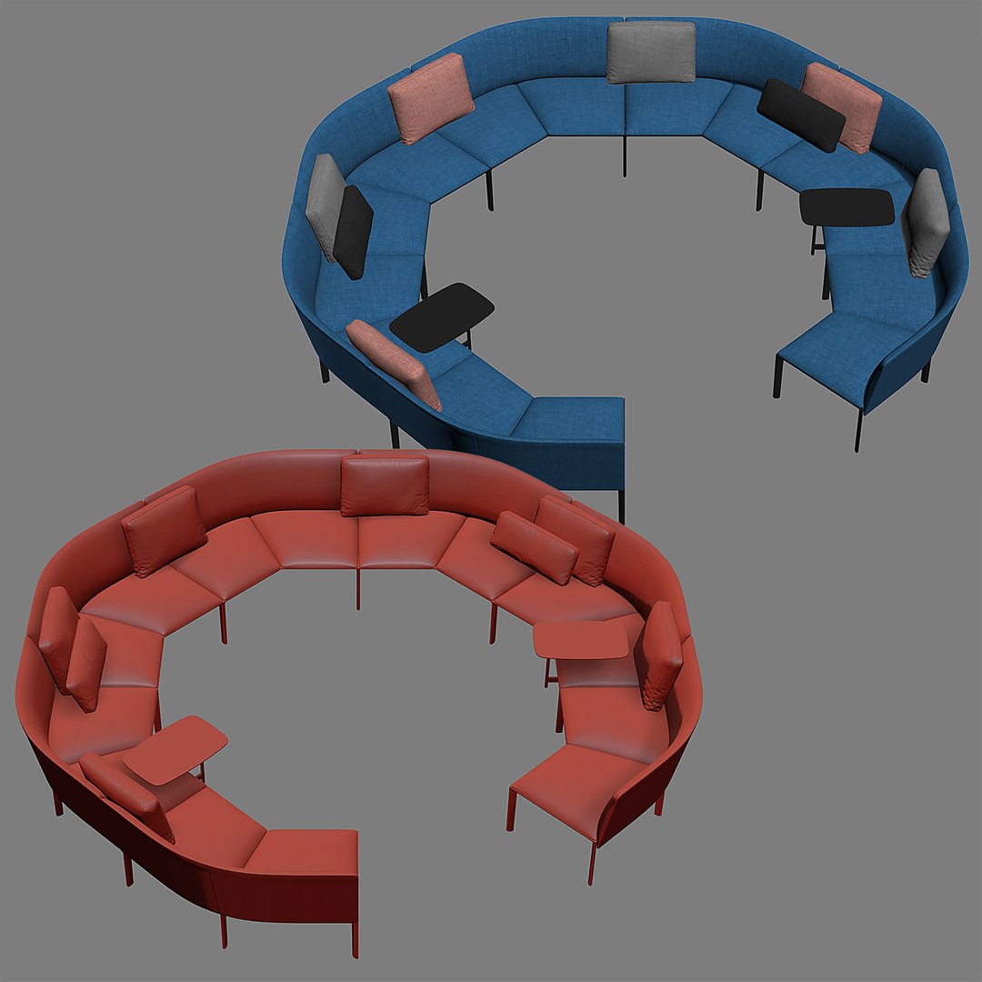 ADD ROUND Sectional Curved Sofa 3D Model - TurboSquid 1714841