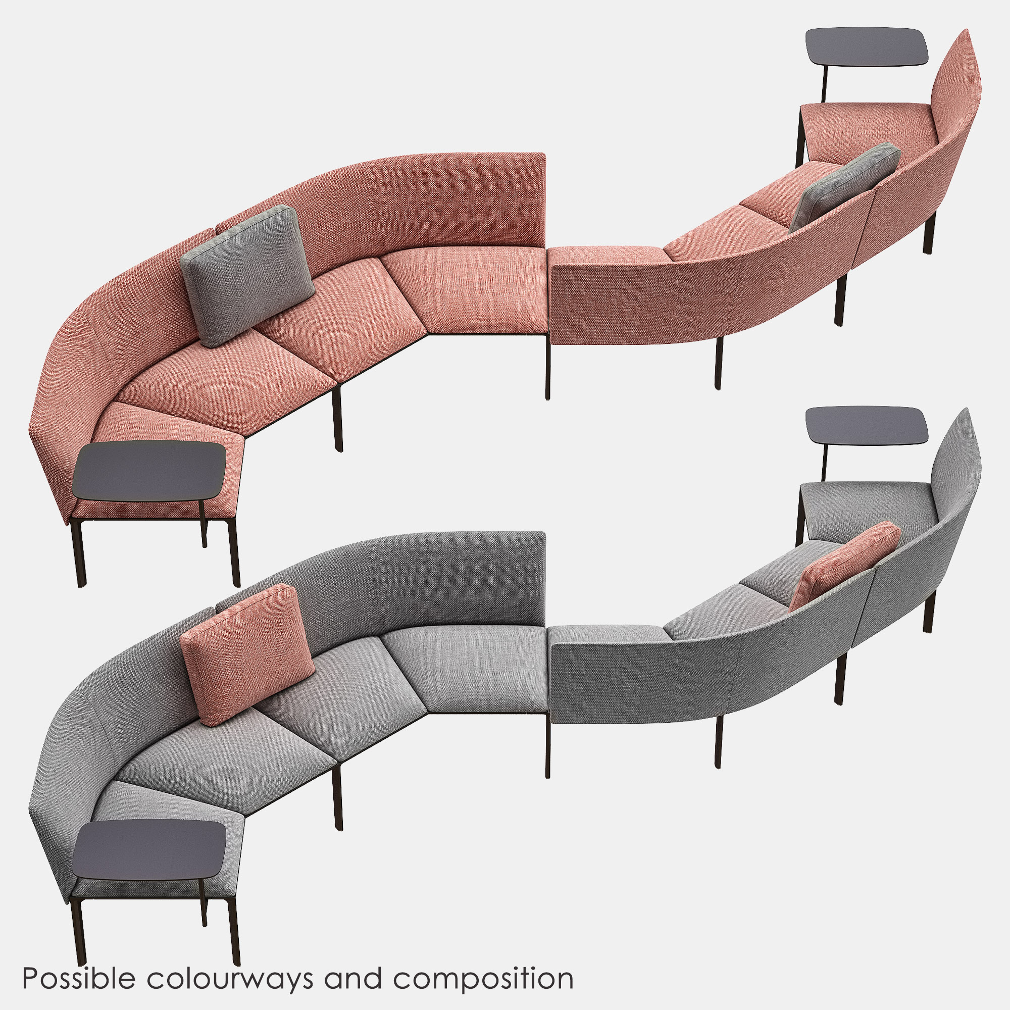 ADD ROUND Sectional Curved Sofa 3D model - TurboSquid 1714841