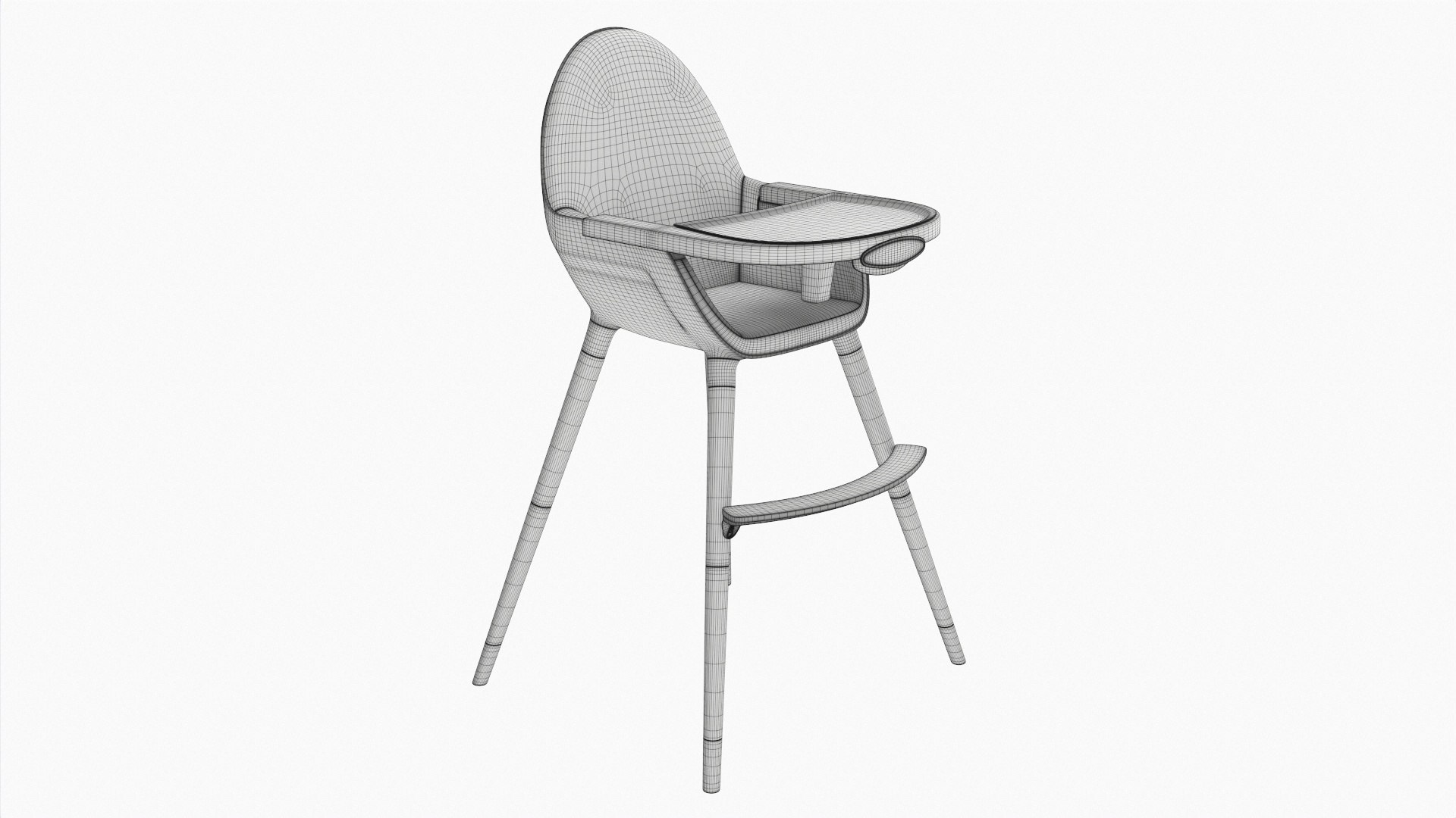 3D Babylo Baby Highchair With Table Model - TurboSquid 1824803
