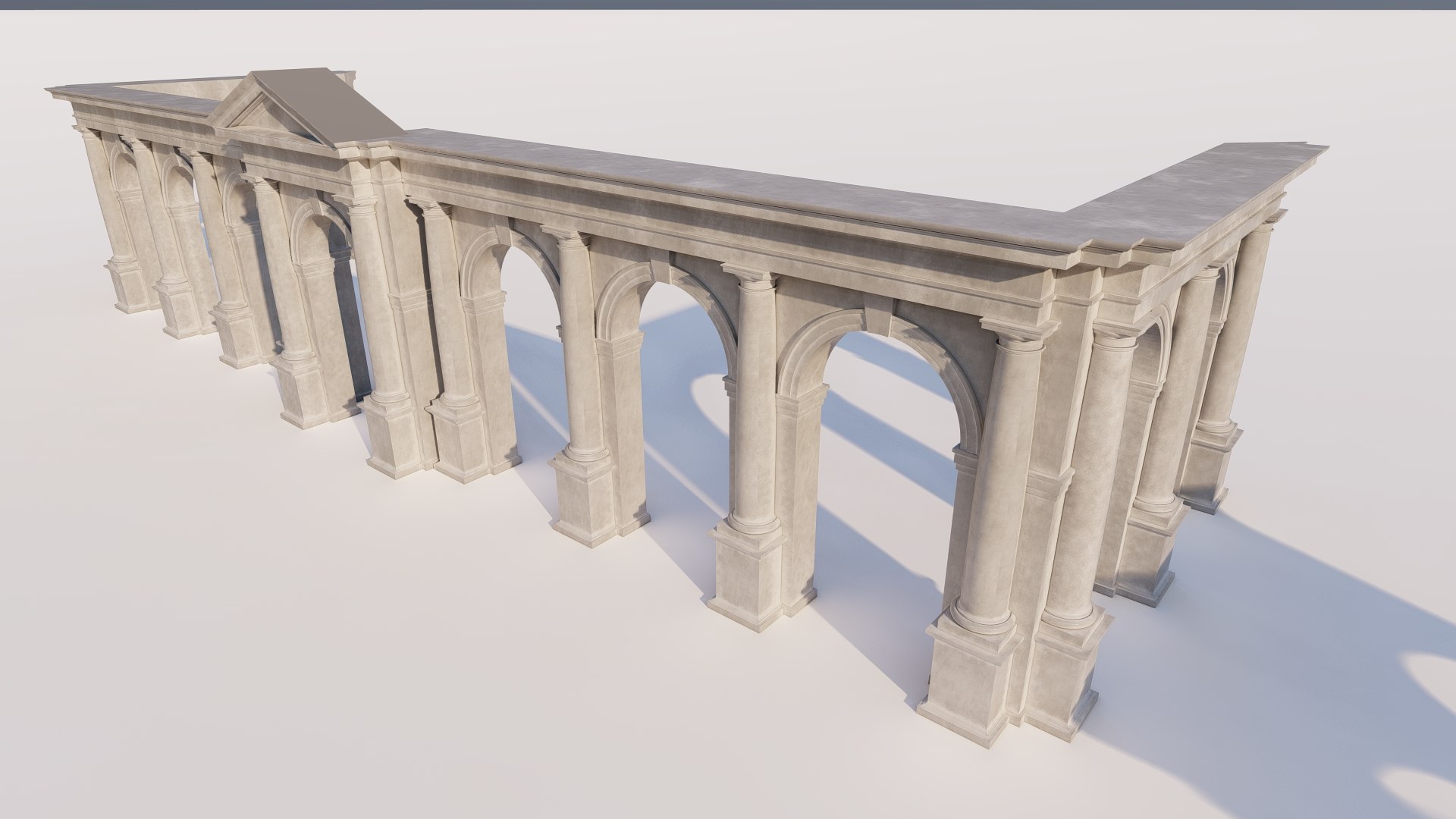 3D Arch In Classical Tuscan Order With Columns On Vignola Arcade ...