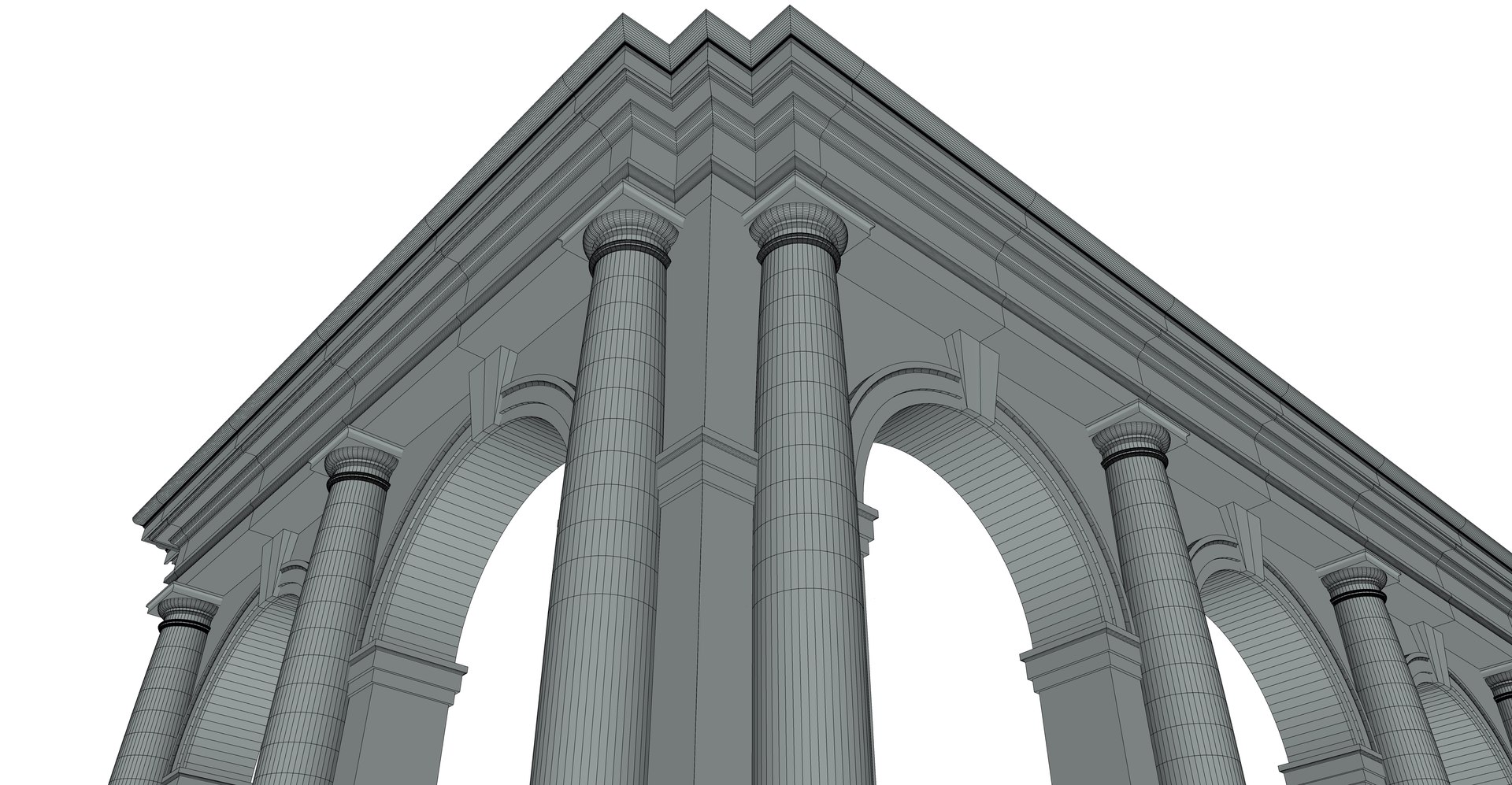 3D Arch In Classical Tuscan Order With Columns On Vignola Arcade ...