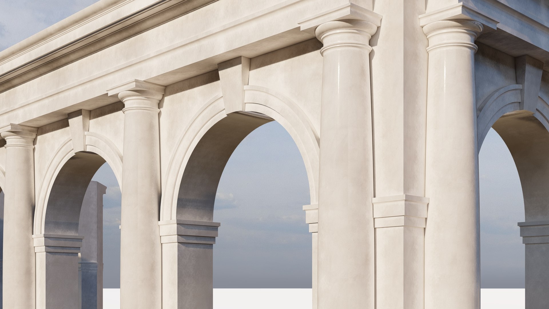 3D Arch In Classical Tuscan Order With Columns On Vignola Arcade ...