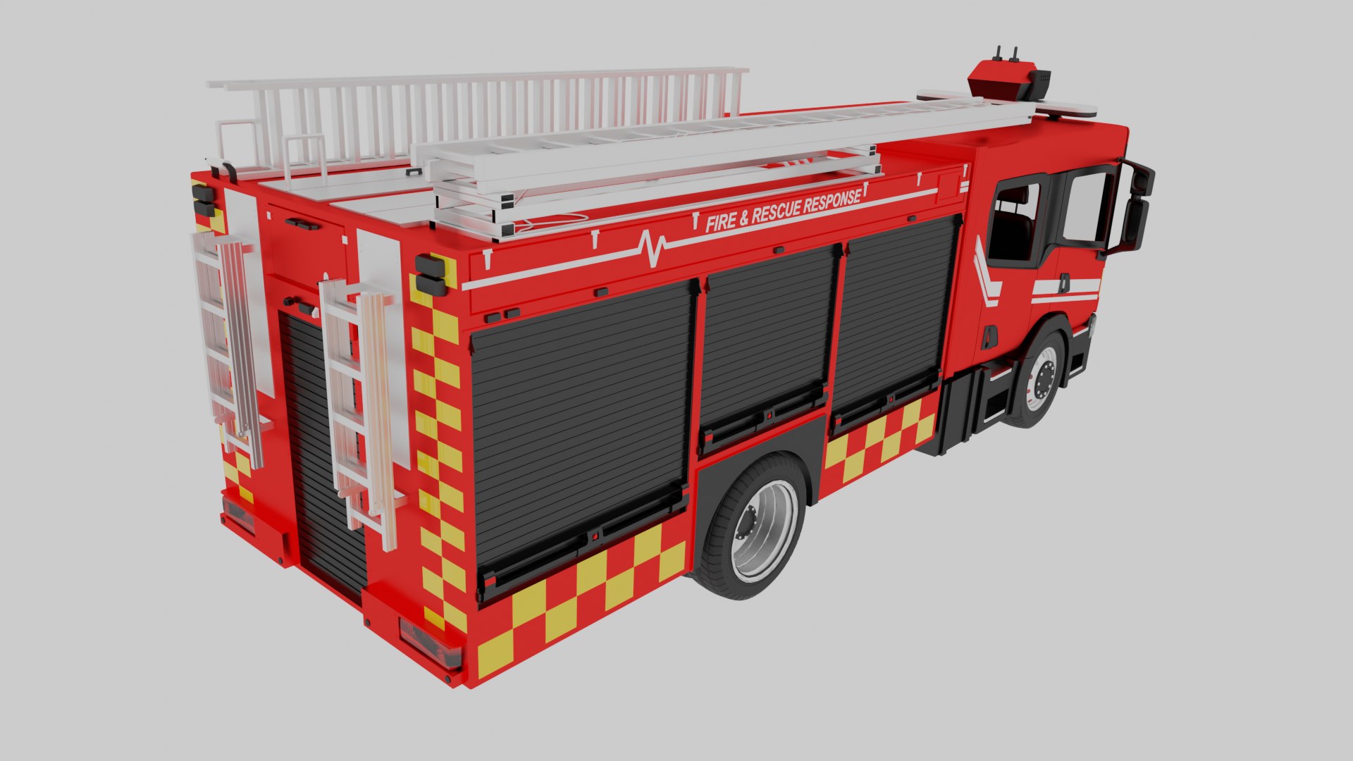 3D Fire Truck Pump Ladder - TurboSquid 1962533