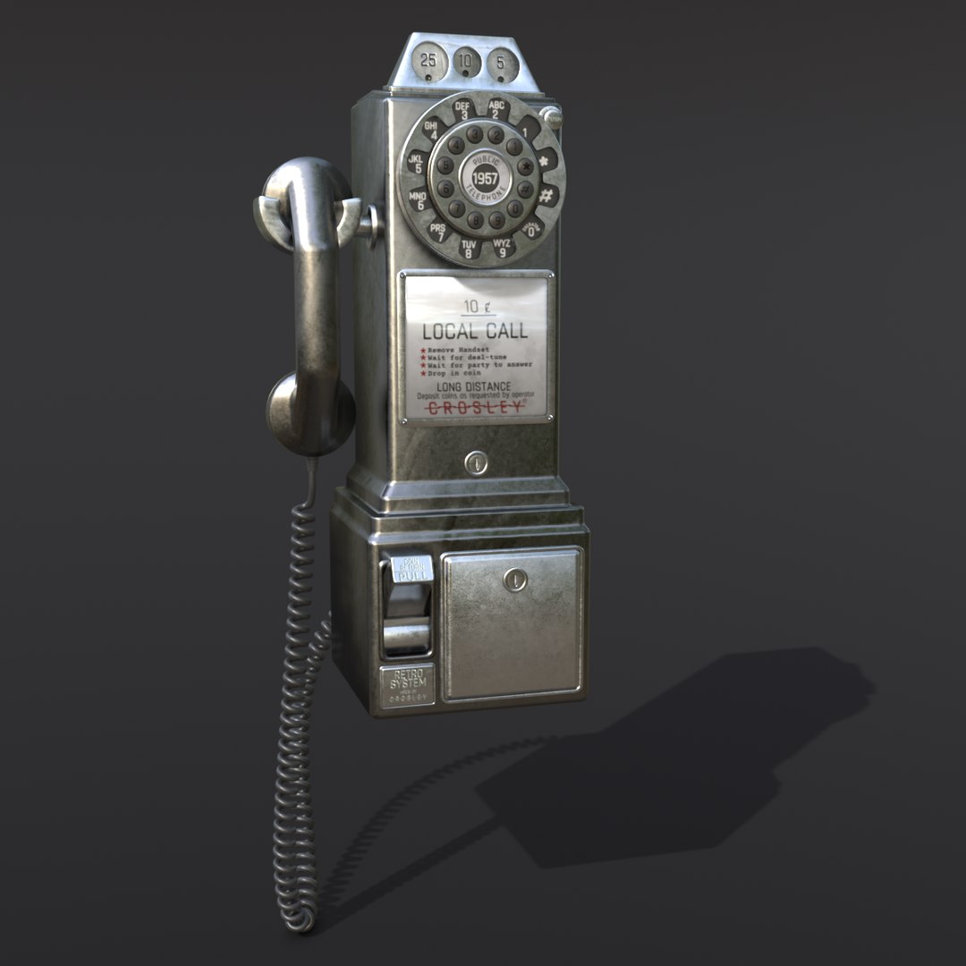 CROSLEY Retro Pay Phone 3D Model - TurboSquid 2127351
