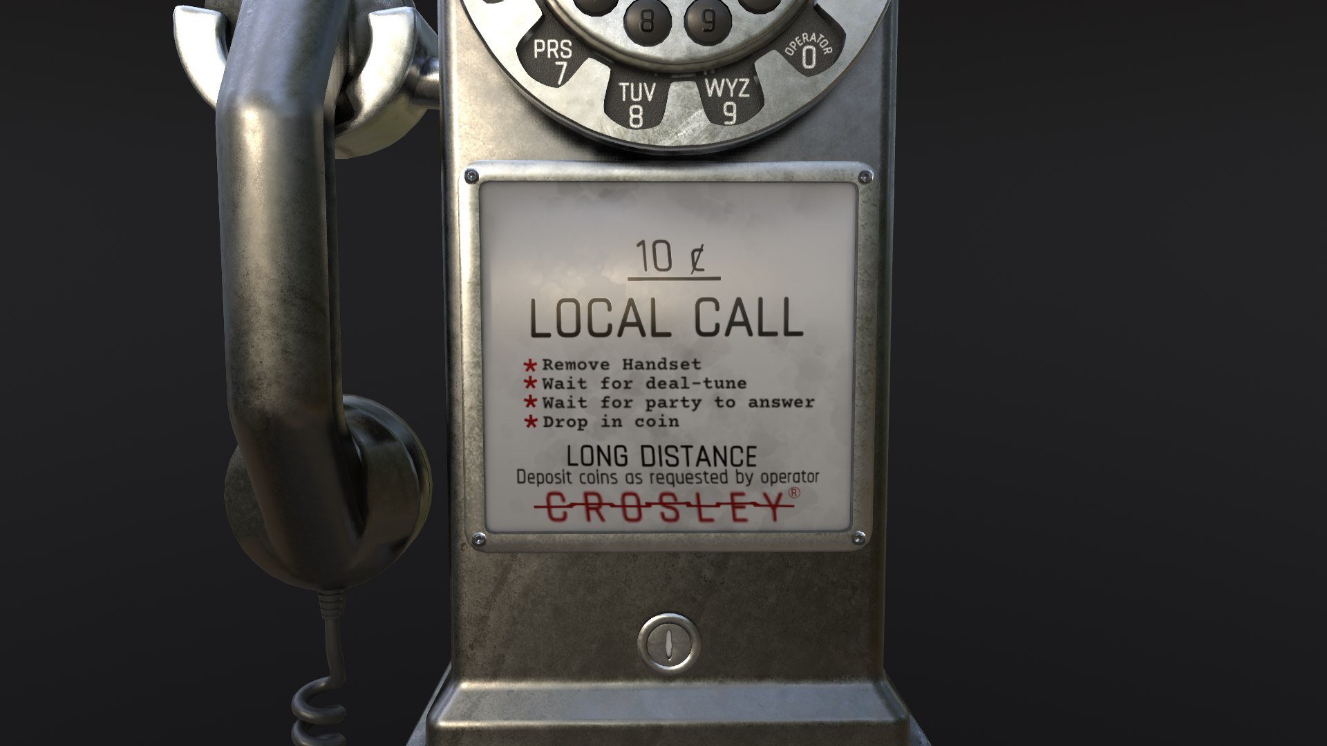 CROSLEY Retro Pay Phone 3D Model - TurboSquid 2127351