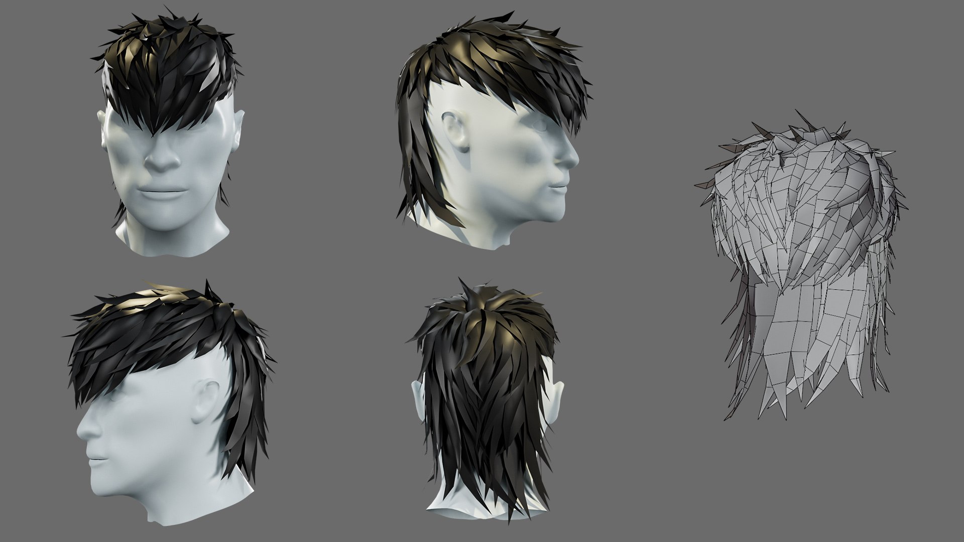 3D Cartoon Hairstyles - TurboSquid 2069711