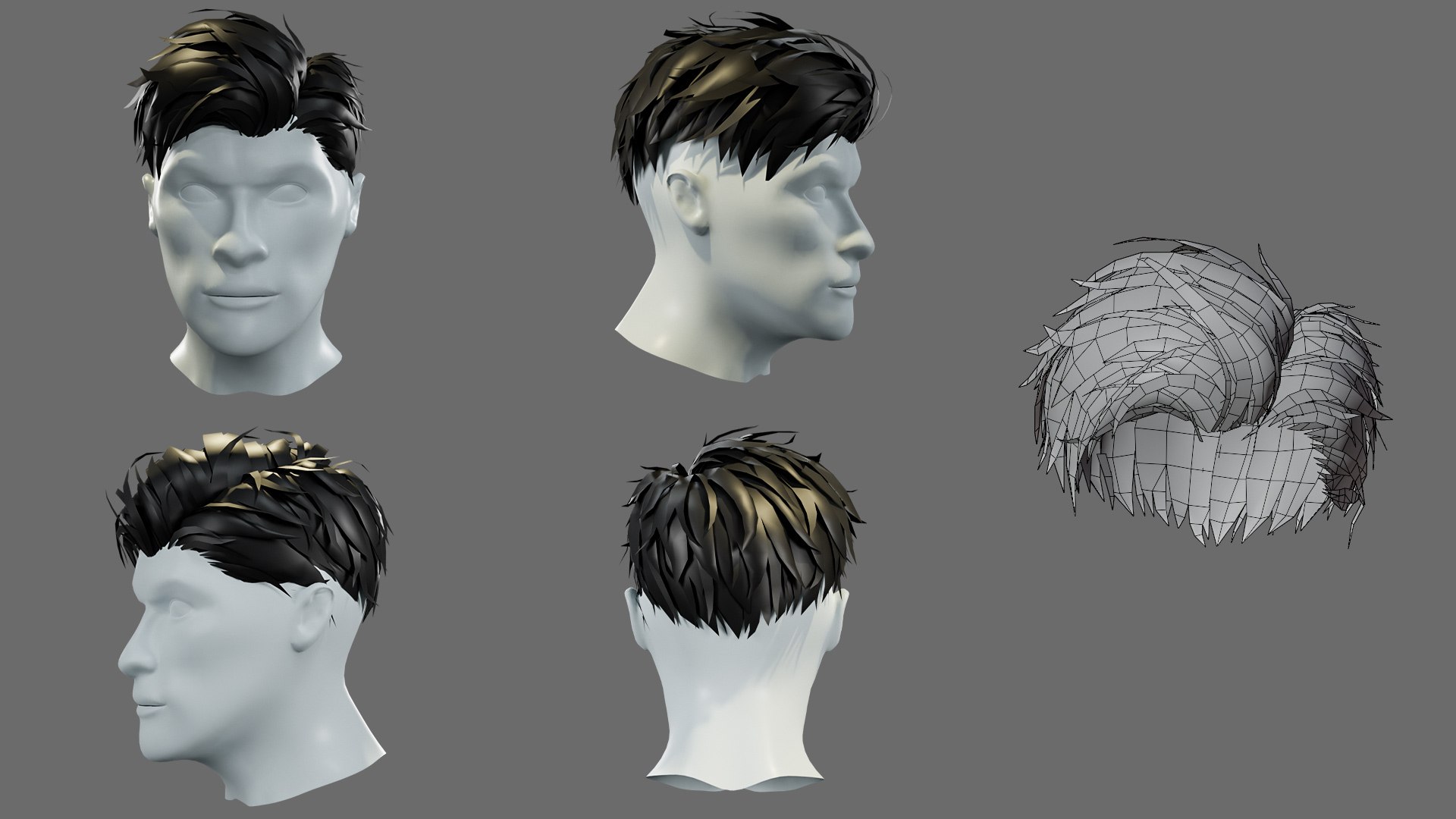 3D Cartoon Hairstyles - TurboSquid 2069711