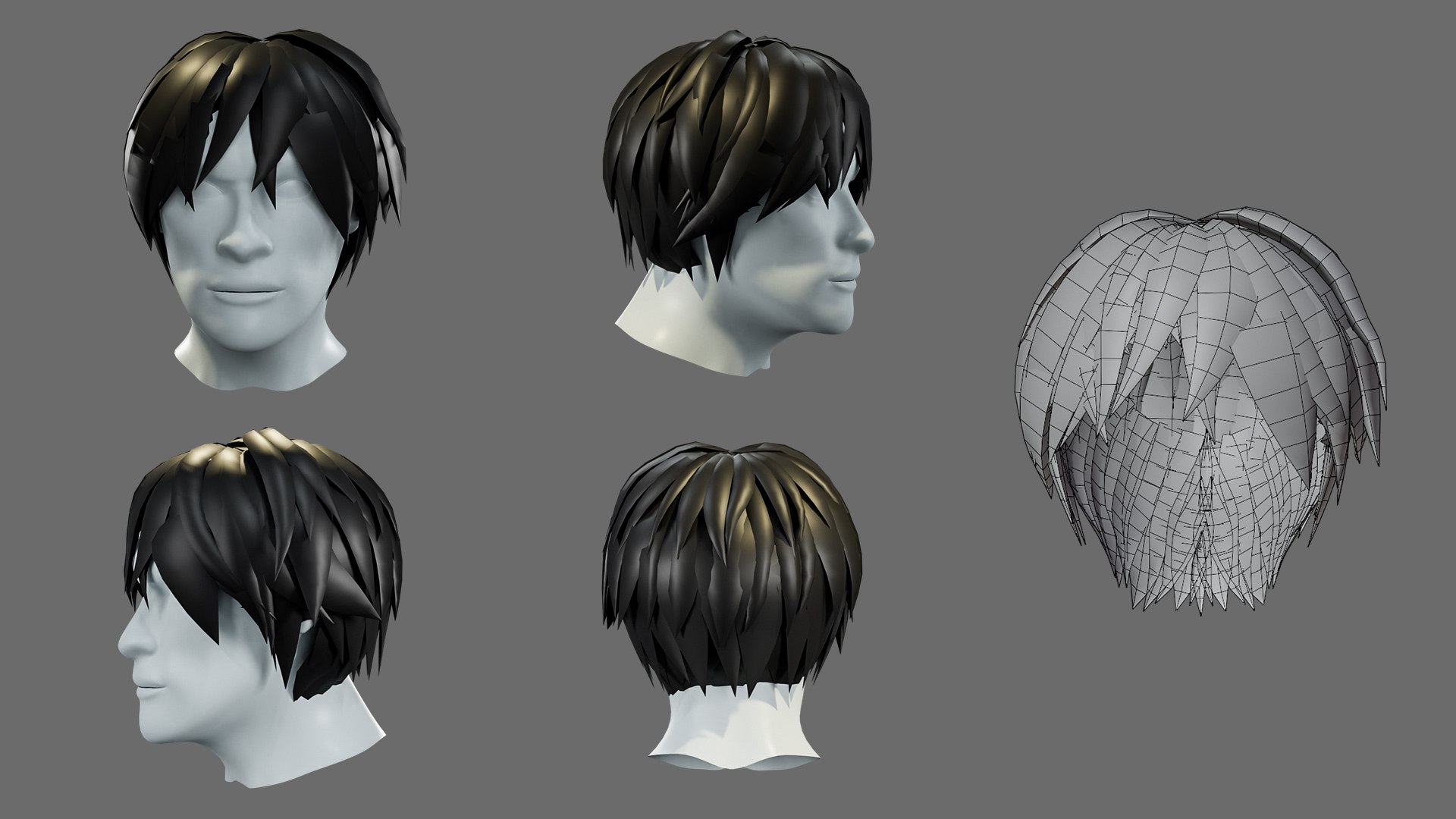 3D Cartoon Hairstyles - TurboSquid 2069711