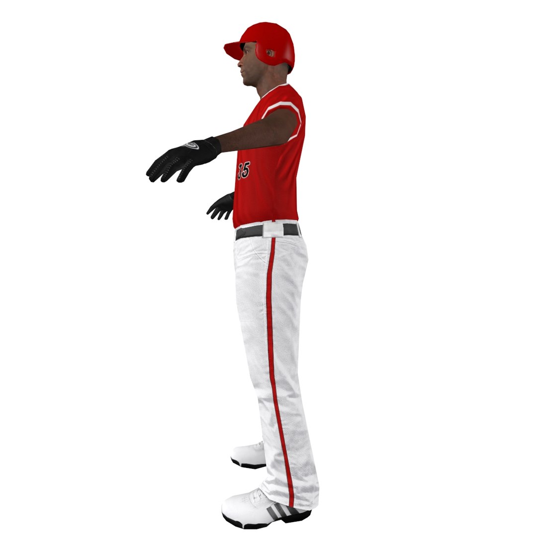 3d rigged baseball player ball model