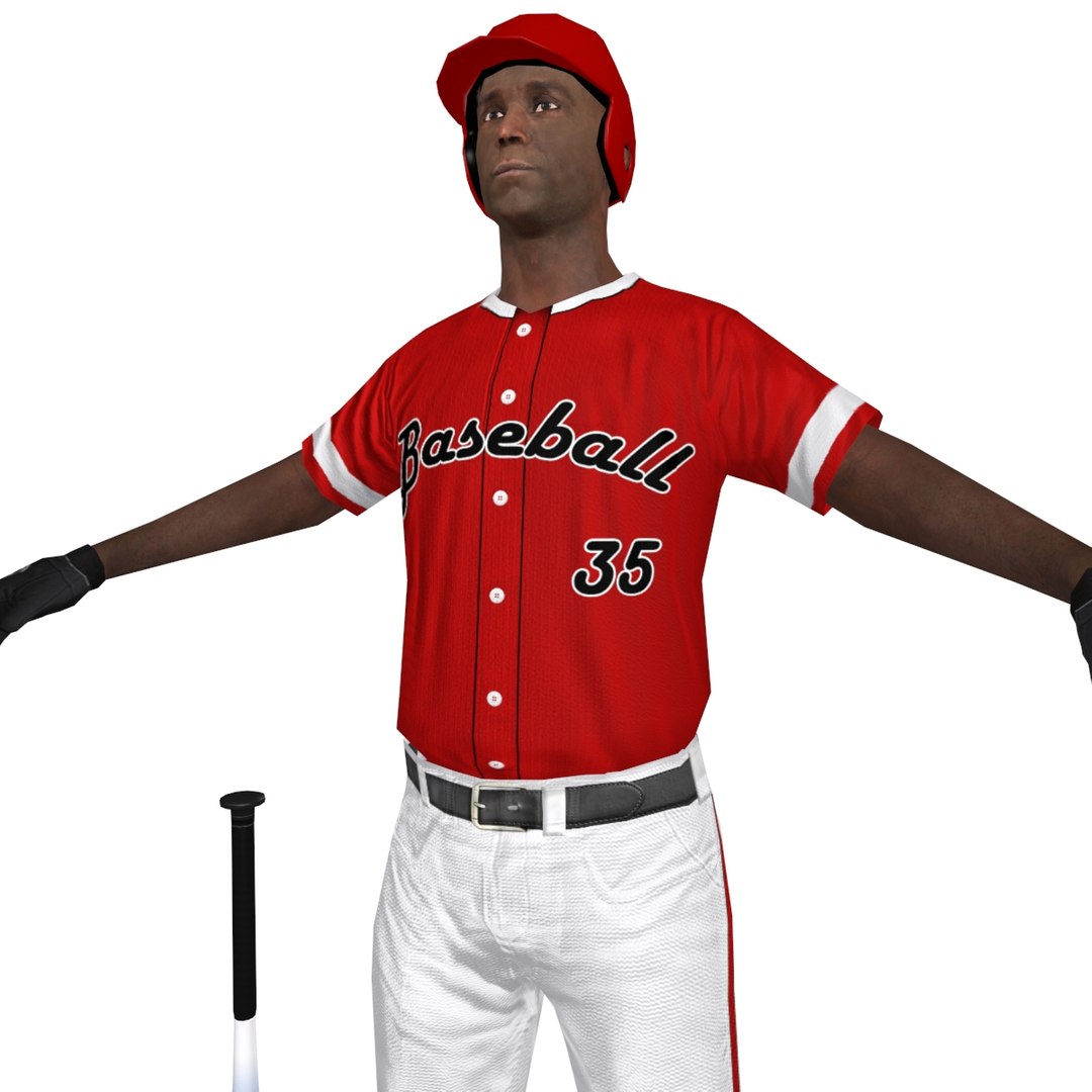 3d rigged baseball player ball model