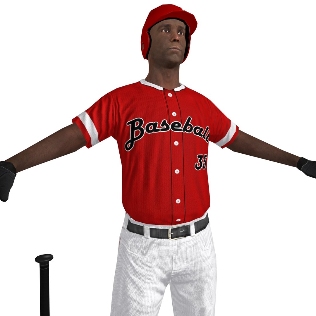 3d rigged baseball player ball model