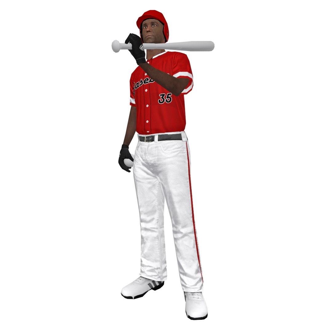 3d rigged baseball player ball model