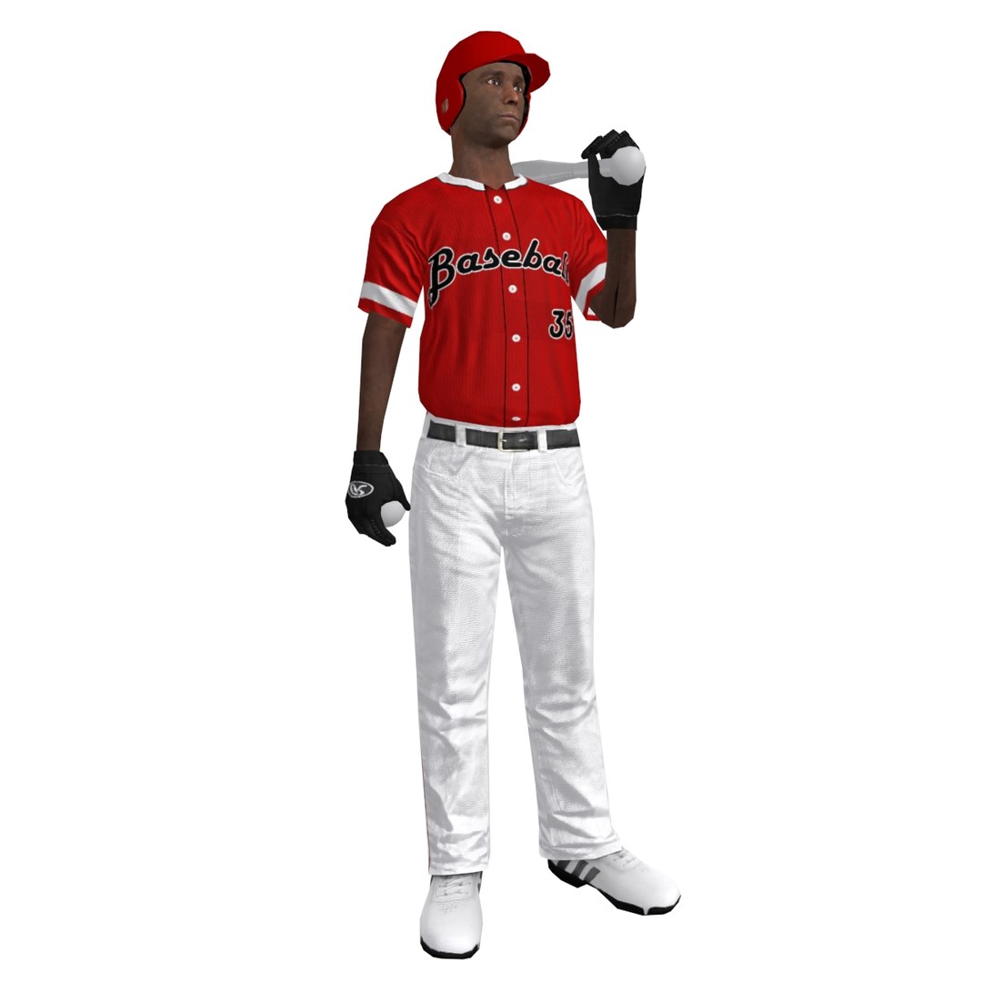 3d rigged baseball player ball model