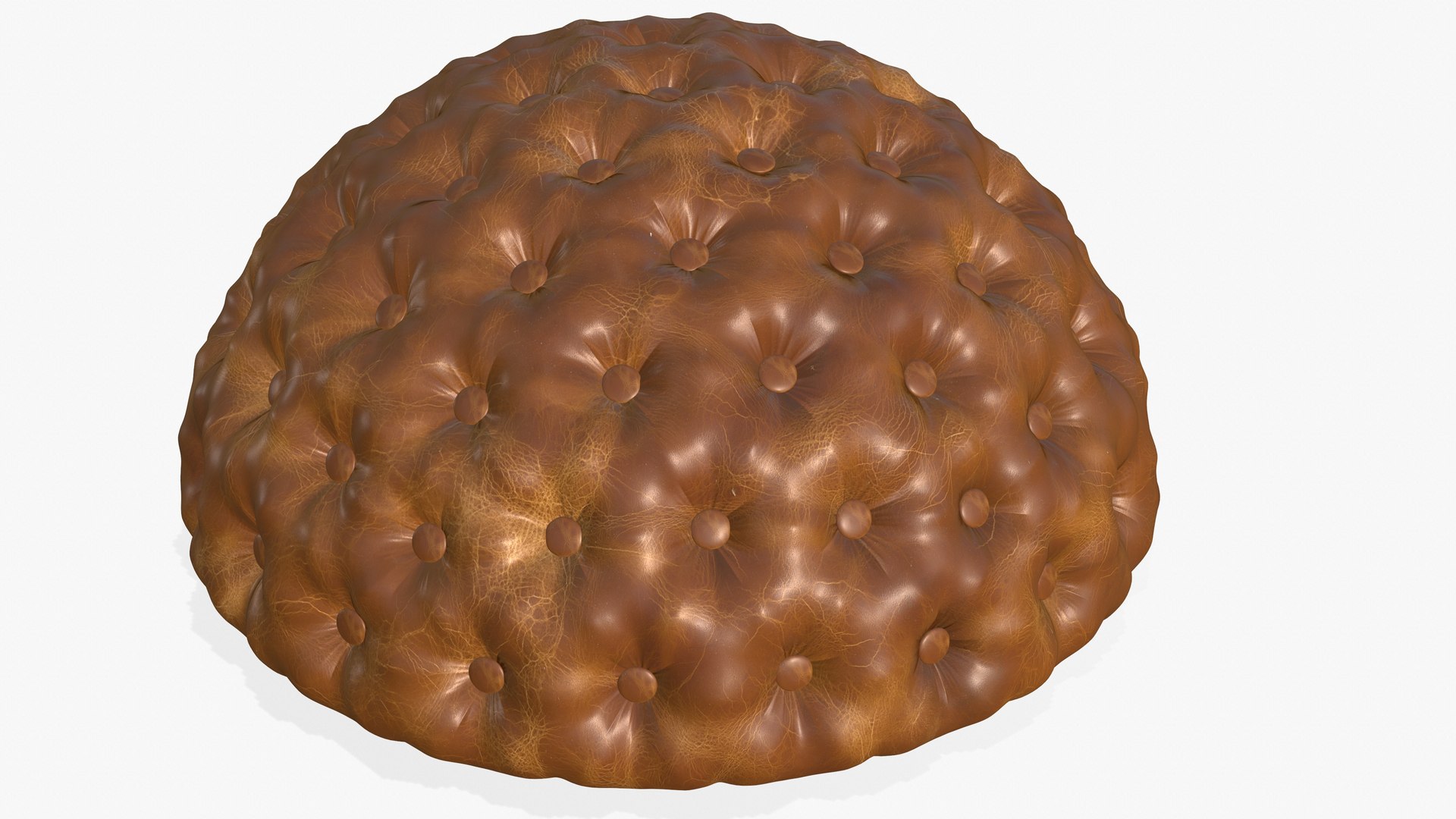 Chesterfield Realistic Leather Sofa Yellow model - TurboSquid 1945709