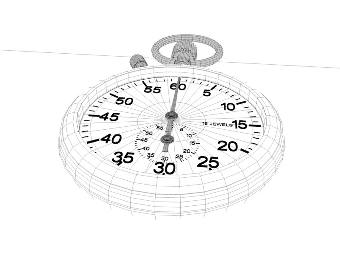 3d Model Mechanical Stopwatch