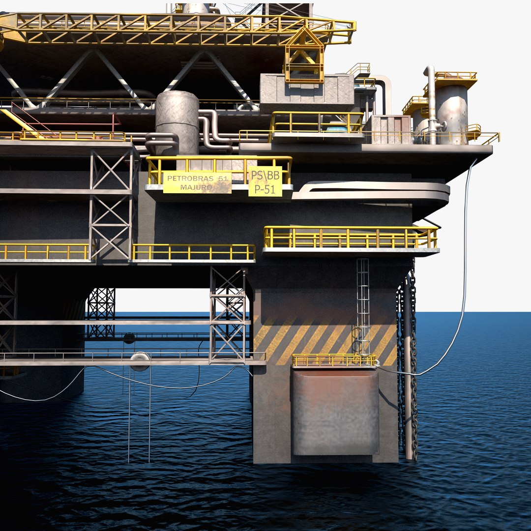 Oil Rig Platform P-51 3d Model