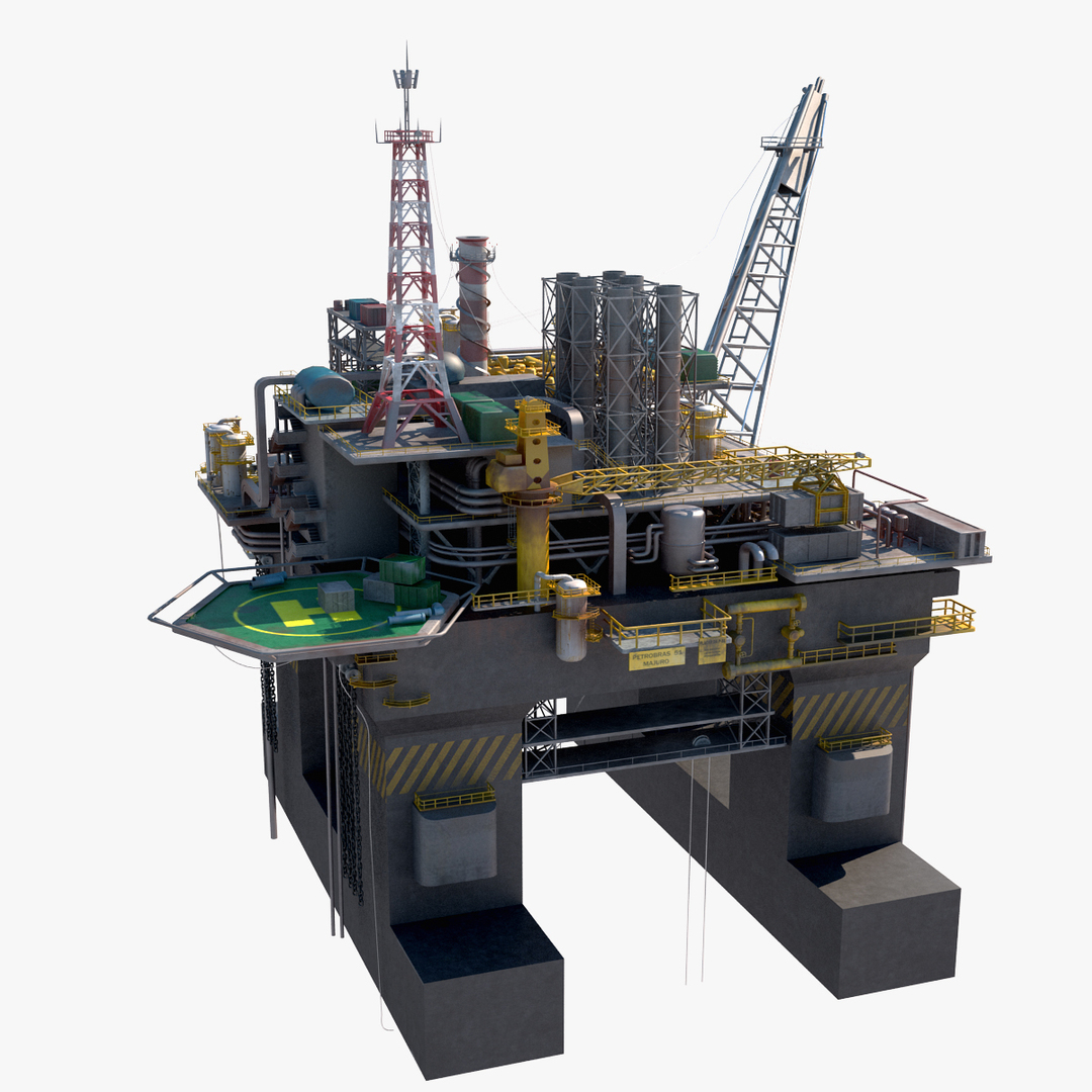 Oil Rig Platform P-51 3d Model